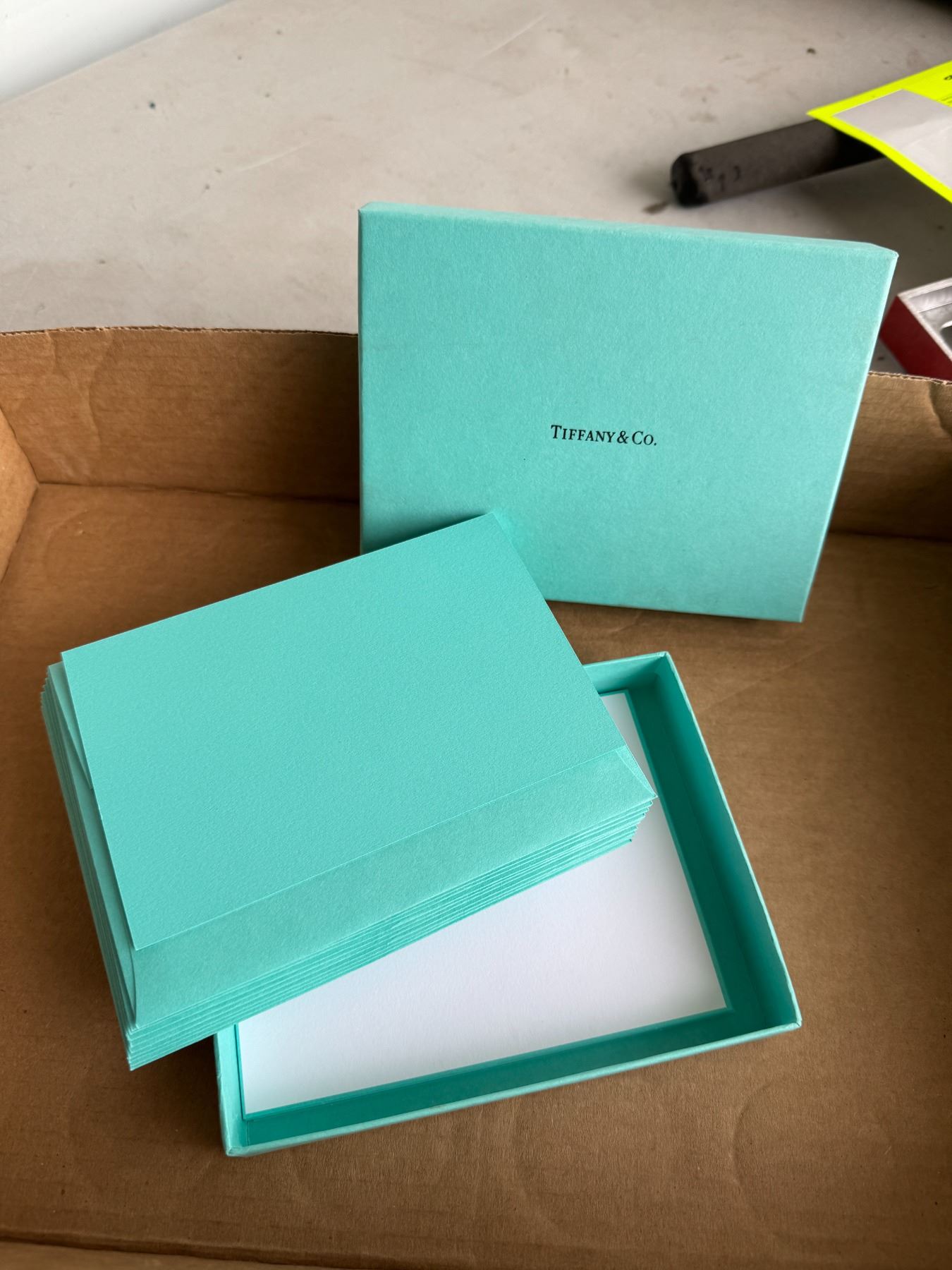 Tiffany & Co envelopes, and note cards