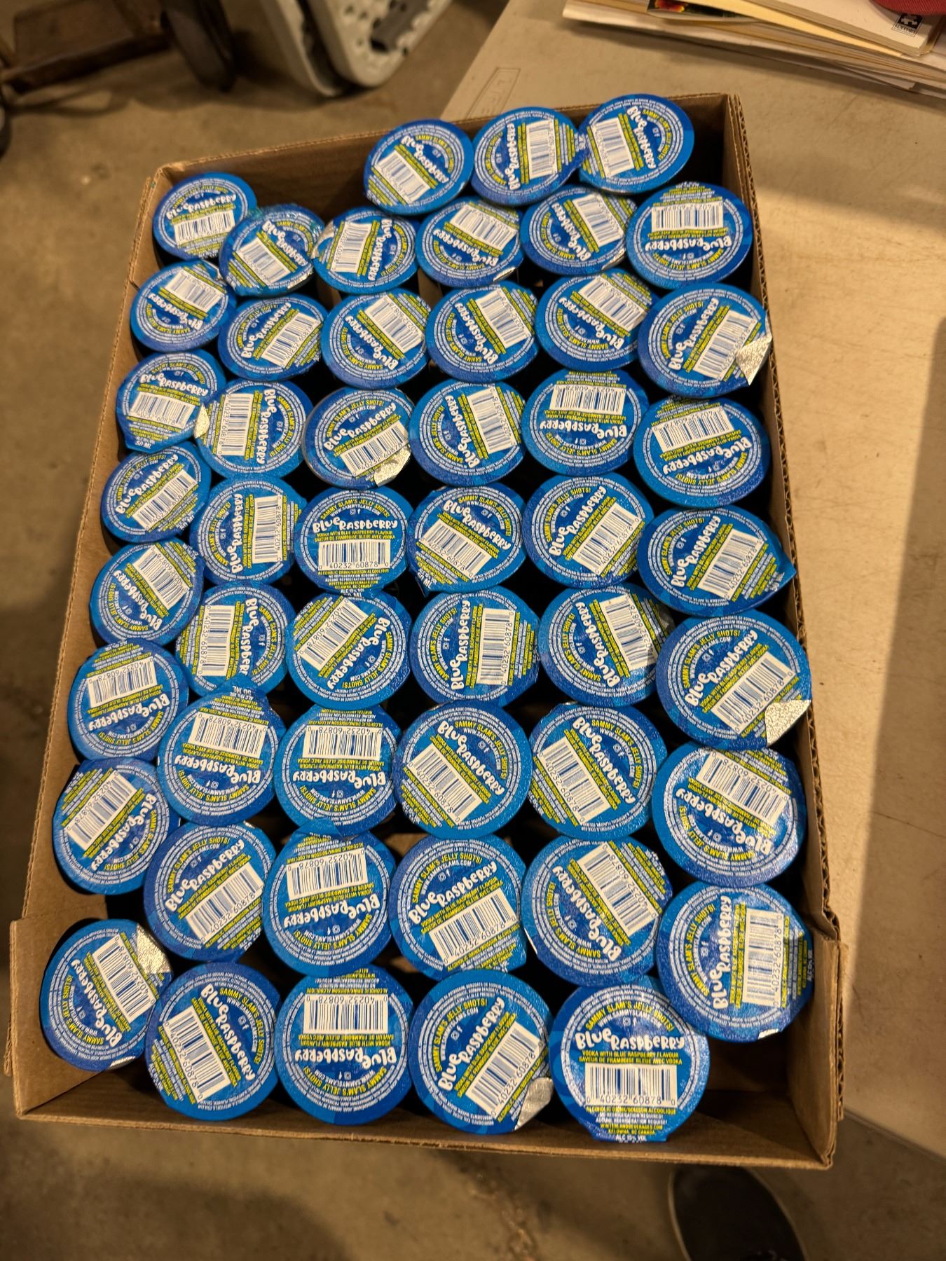 Blue raspberry Jell-O shooters