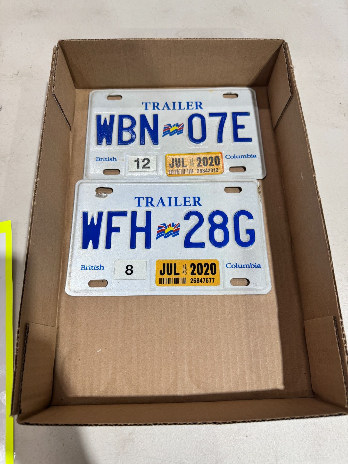 Trailer license plates