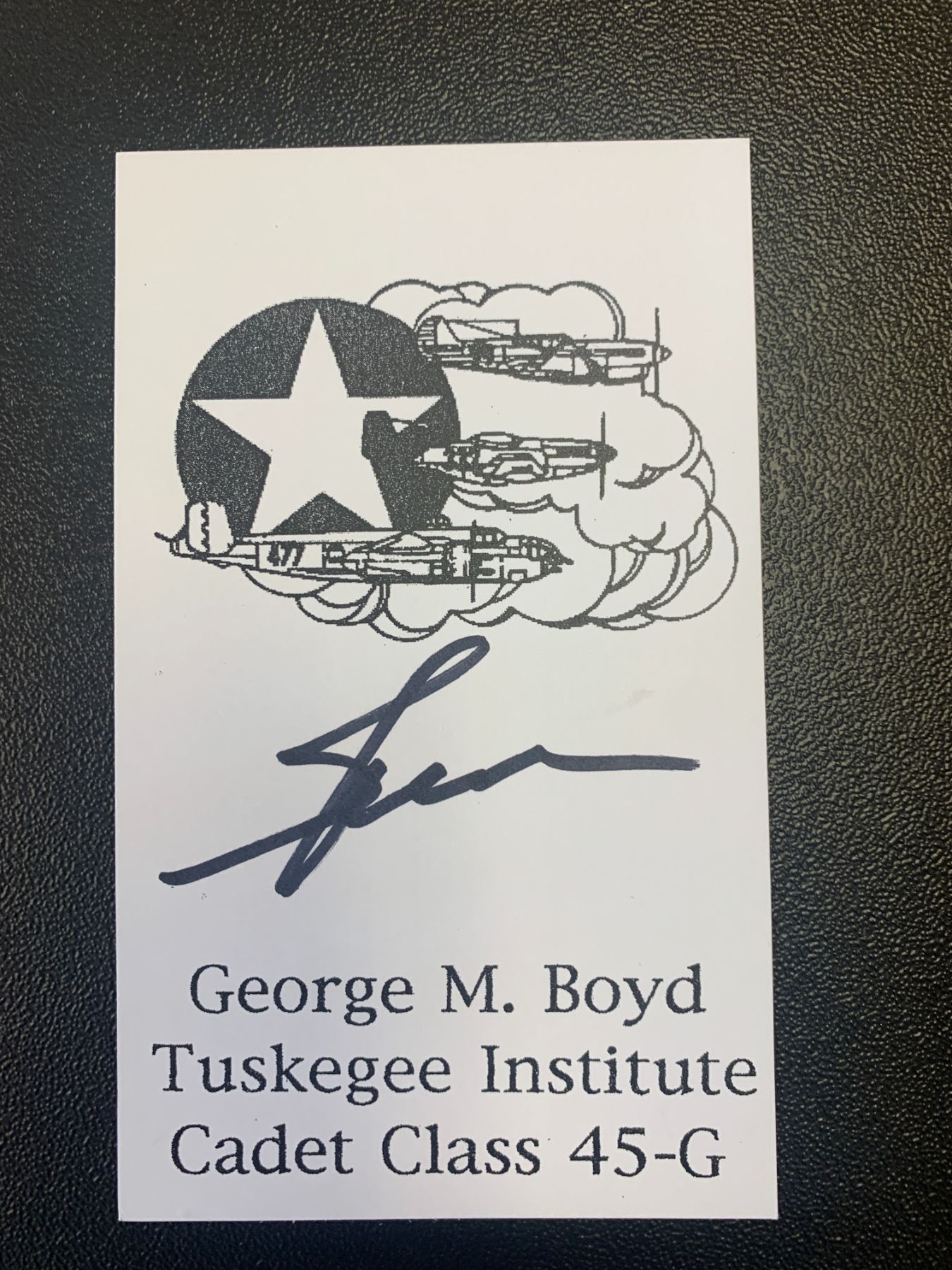 George M. Boyd, WWII Tuskegee Airman, signed promo card