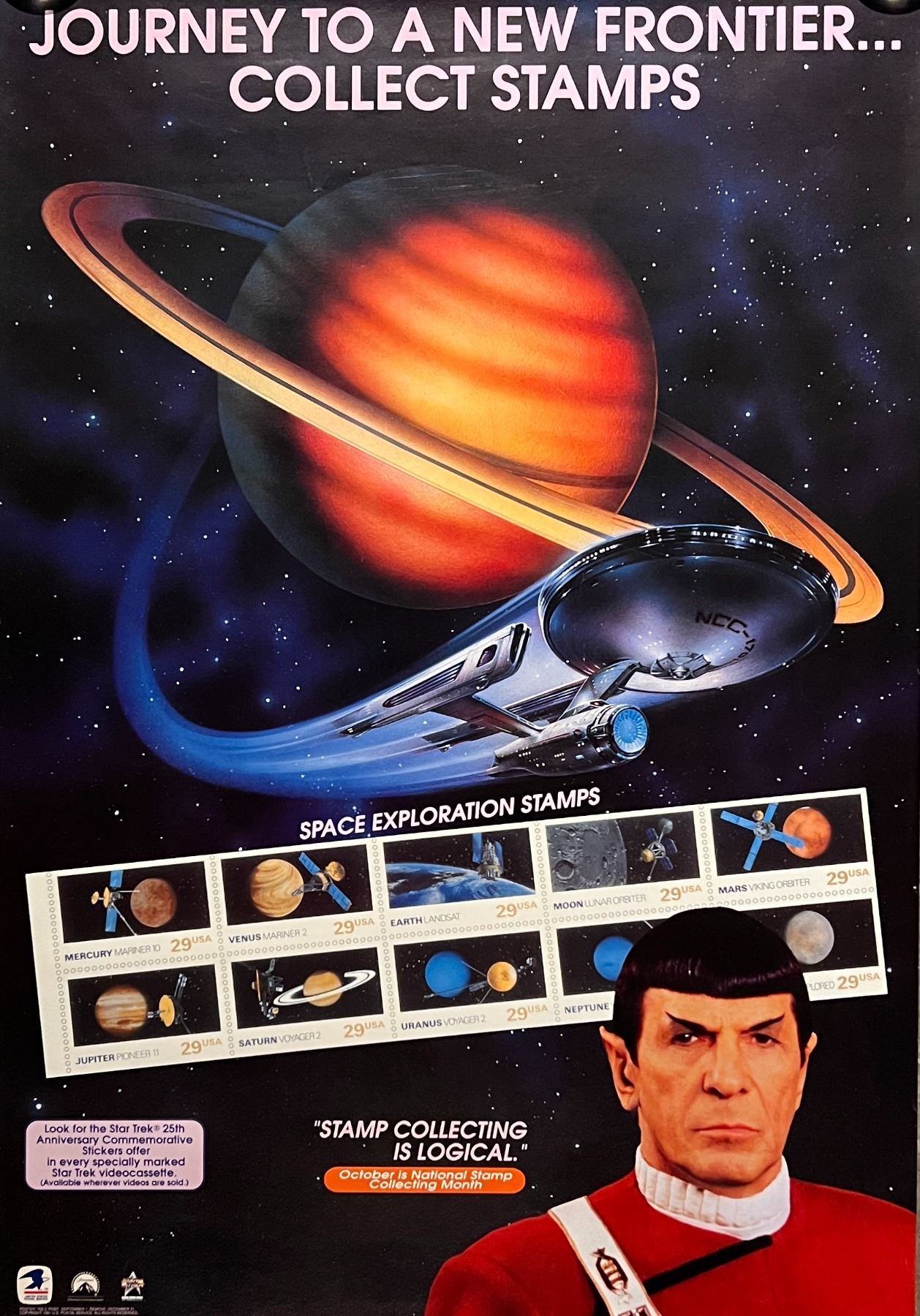 Rare Star Trek Space Exploration Stamp Collectors original movie poster