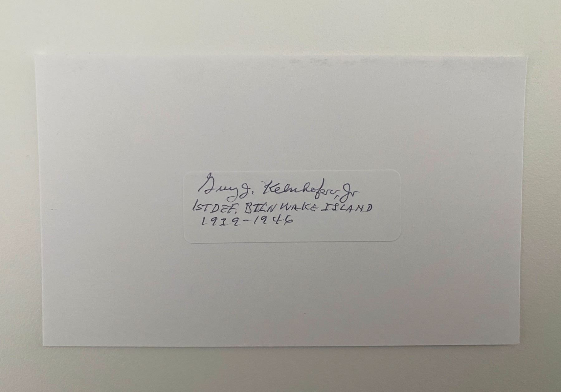 USMC Guy Kelnhofer Jr signed cut