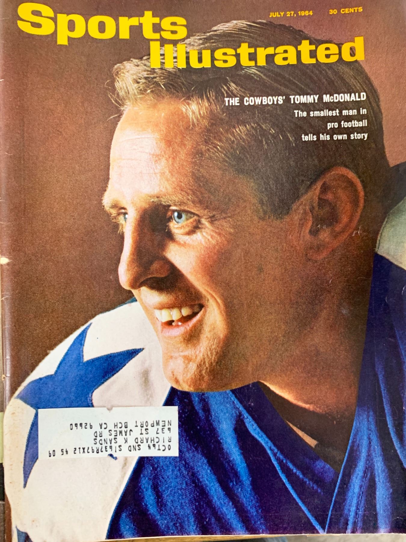 Sports Illustrated Magazine 1964 Tommy McDonald Issue