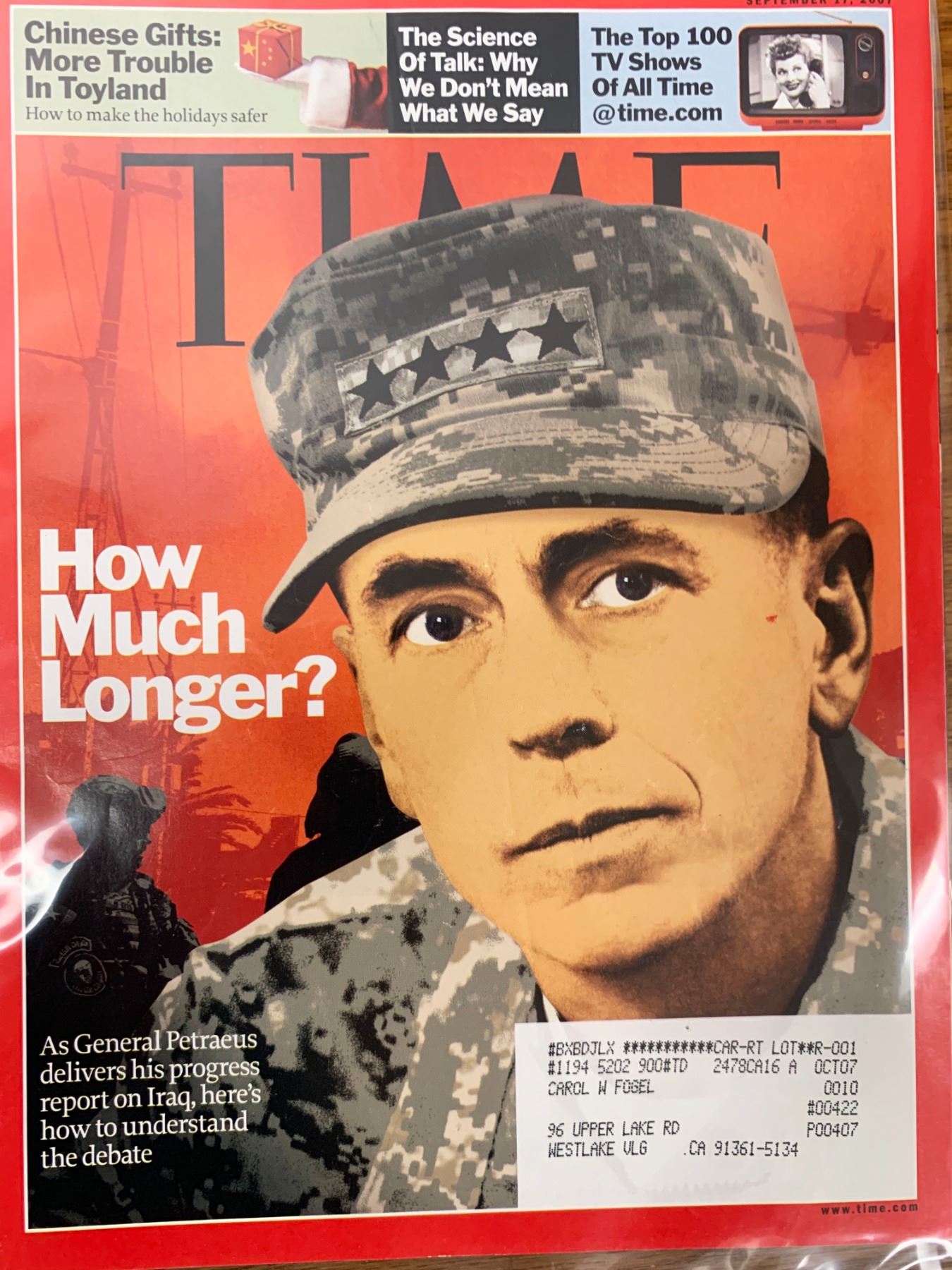 TIME Magazine 2007 General Petraeus Issue