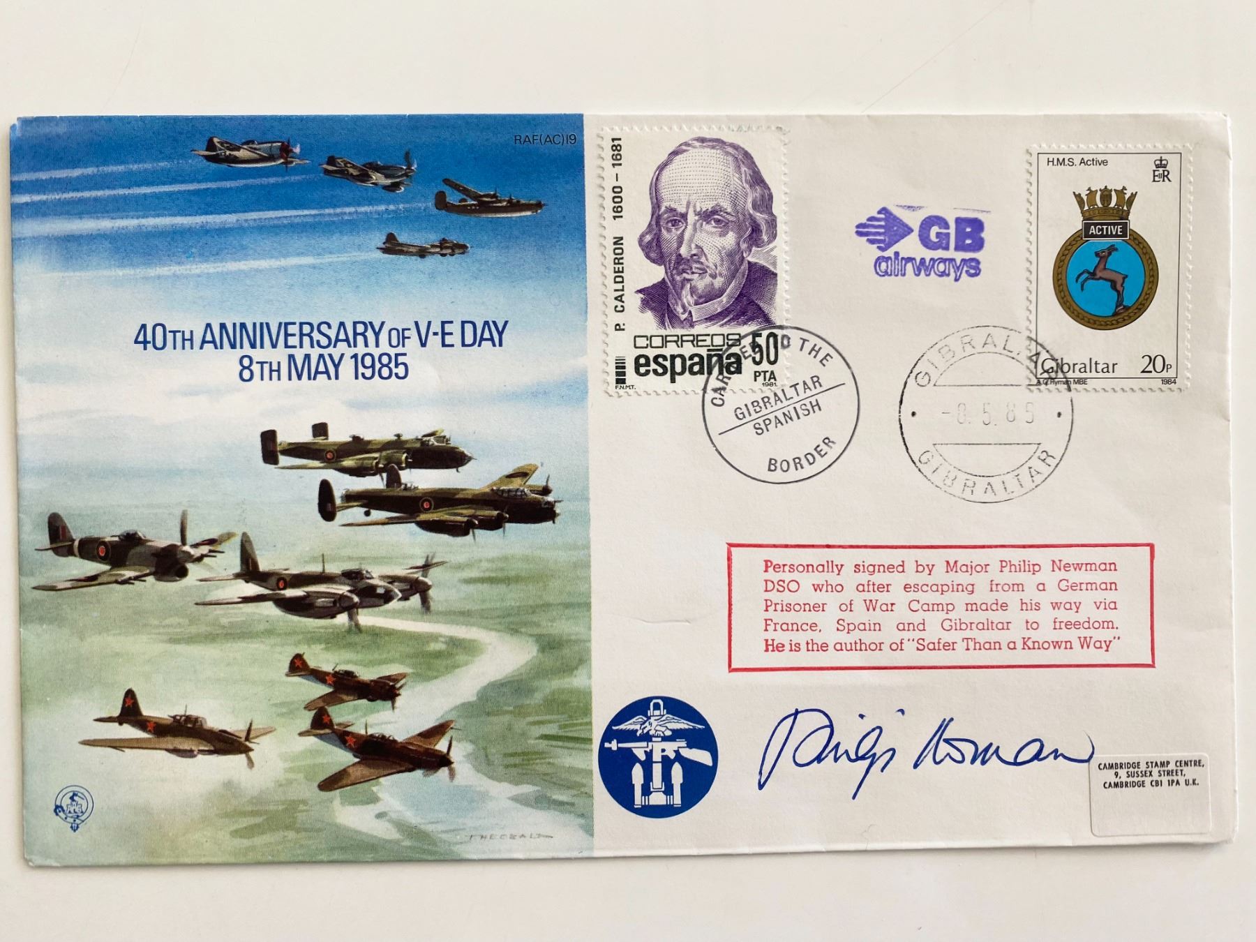 WWII 40th Anniversary of V-E Day Major Philip Newman Signed ...