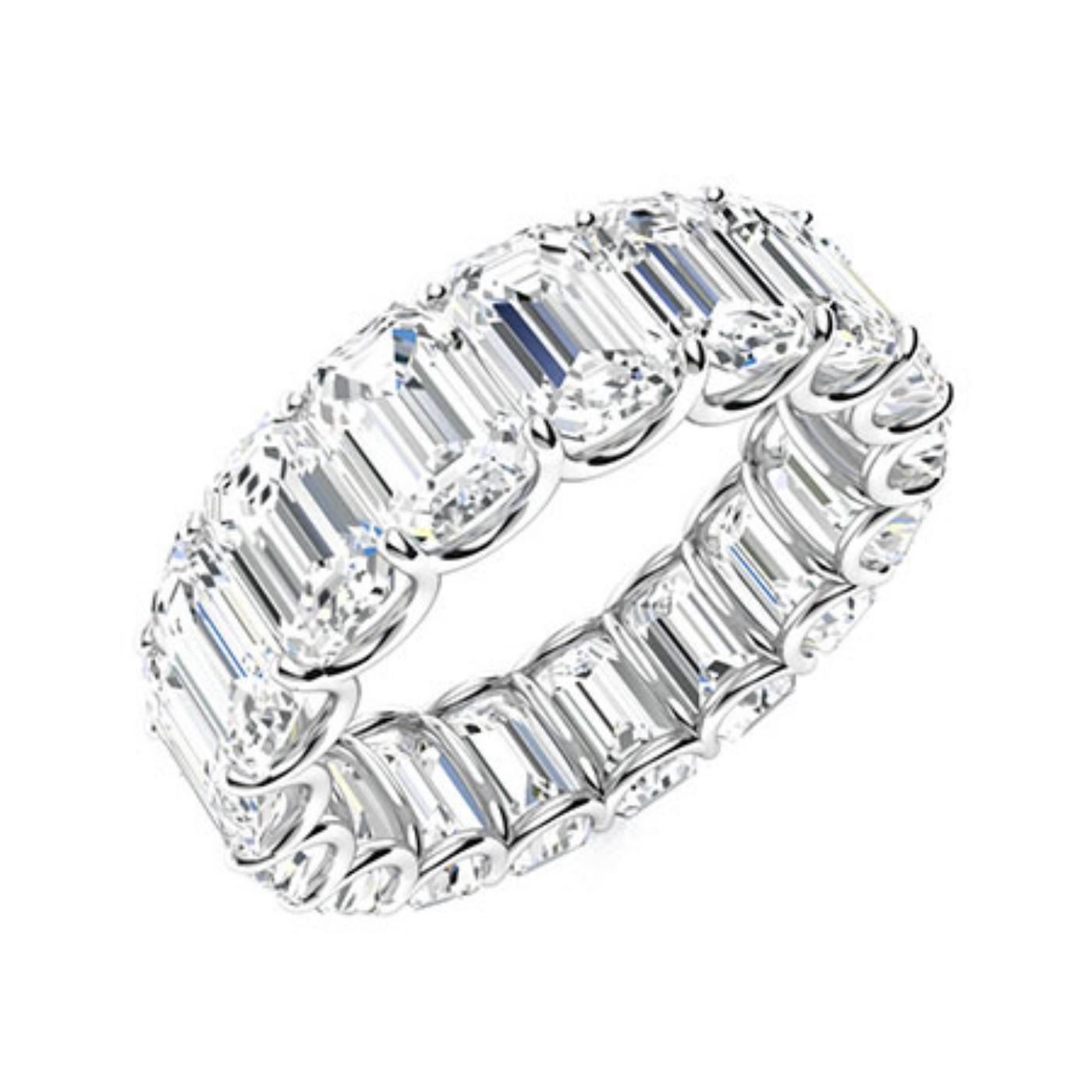 Gold & White Octagon Diamond 9 Cts Eternity Ring