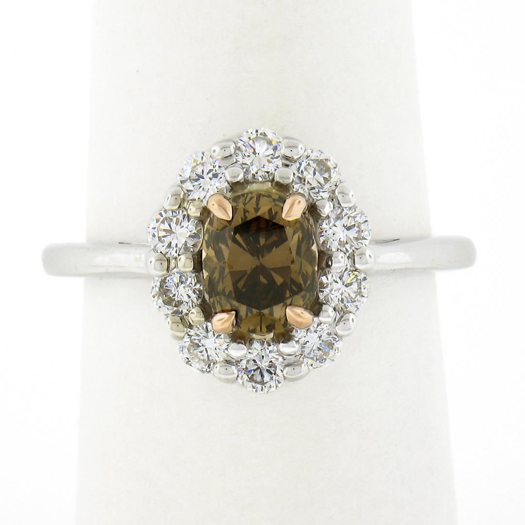 NEW 18k & 14k Gold GIA Fancy Dark Yellow Brown Solitaire w/ Diamond ...