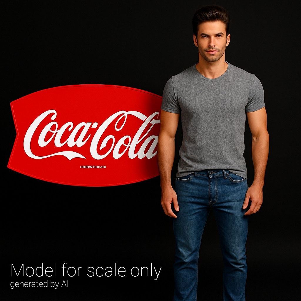 Coca-Cola Metal Arciform Fishtail Advertising Sign