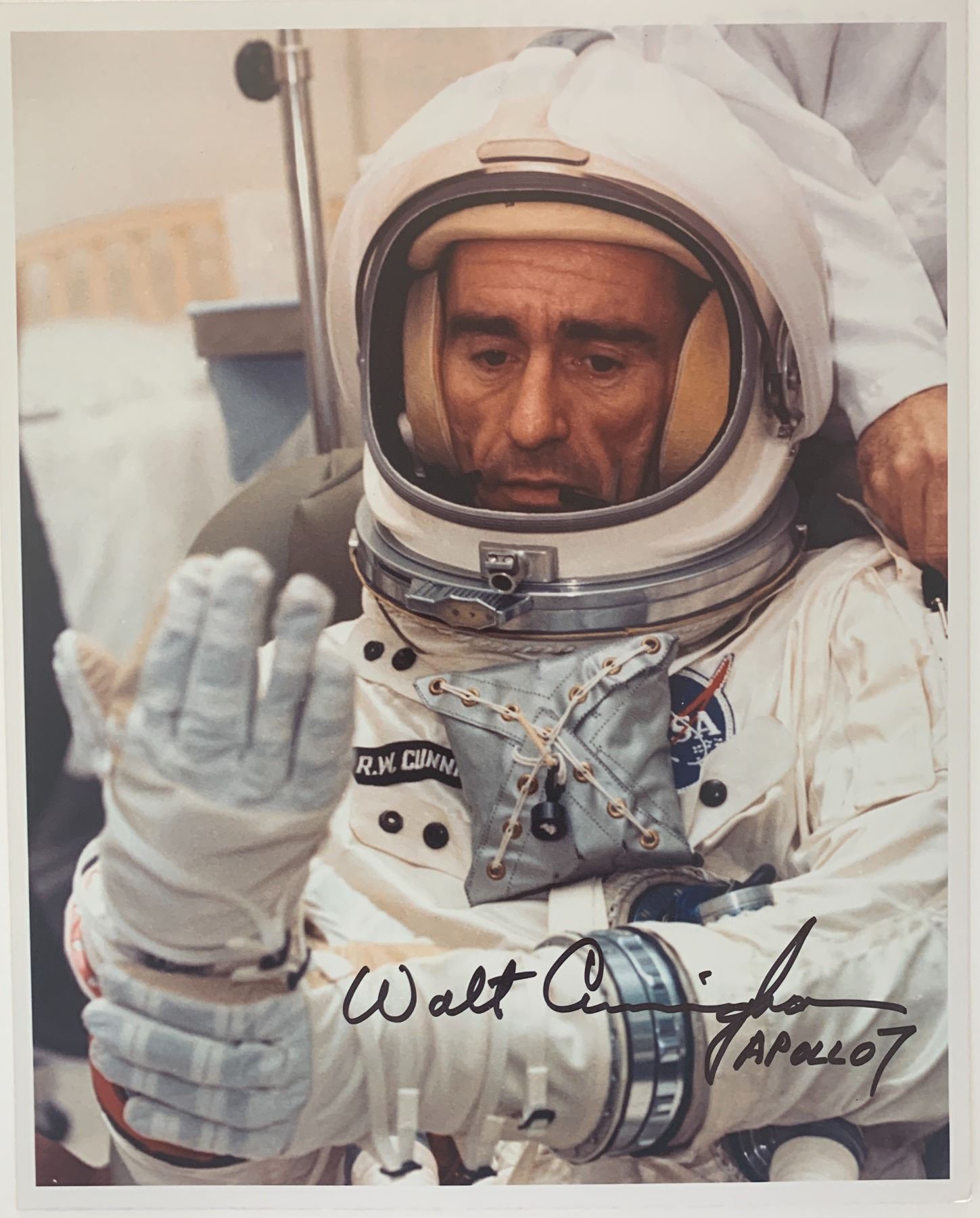 Walt Cunningham signed Apollo 7 photo. GFA Authenticated