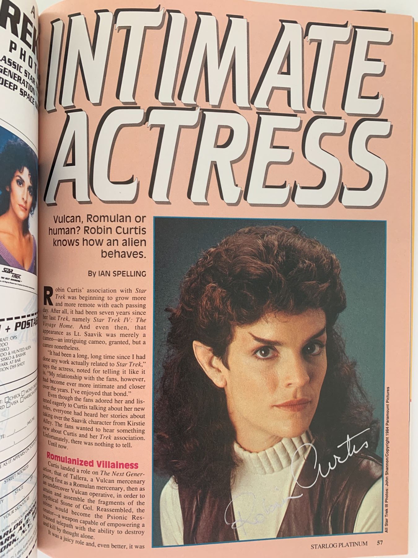 Ned Vaughn / Robin Curtis signed magazine