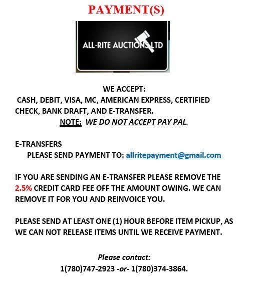 PAYMENT INFORMATION ALL INVOICE MUST BE PAID IN FULL BY JUNE 5TH NOON