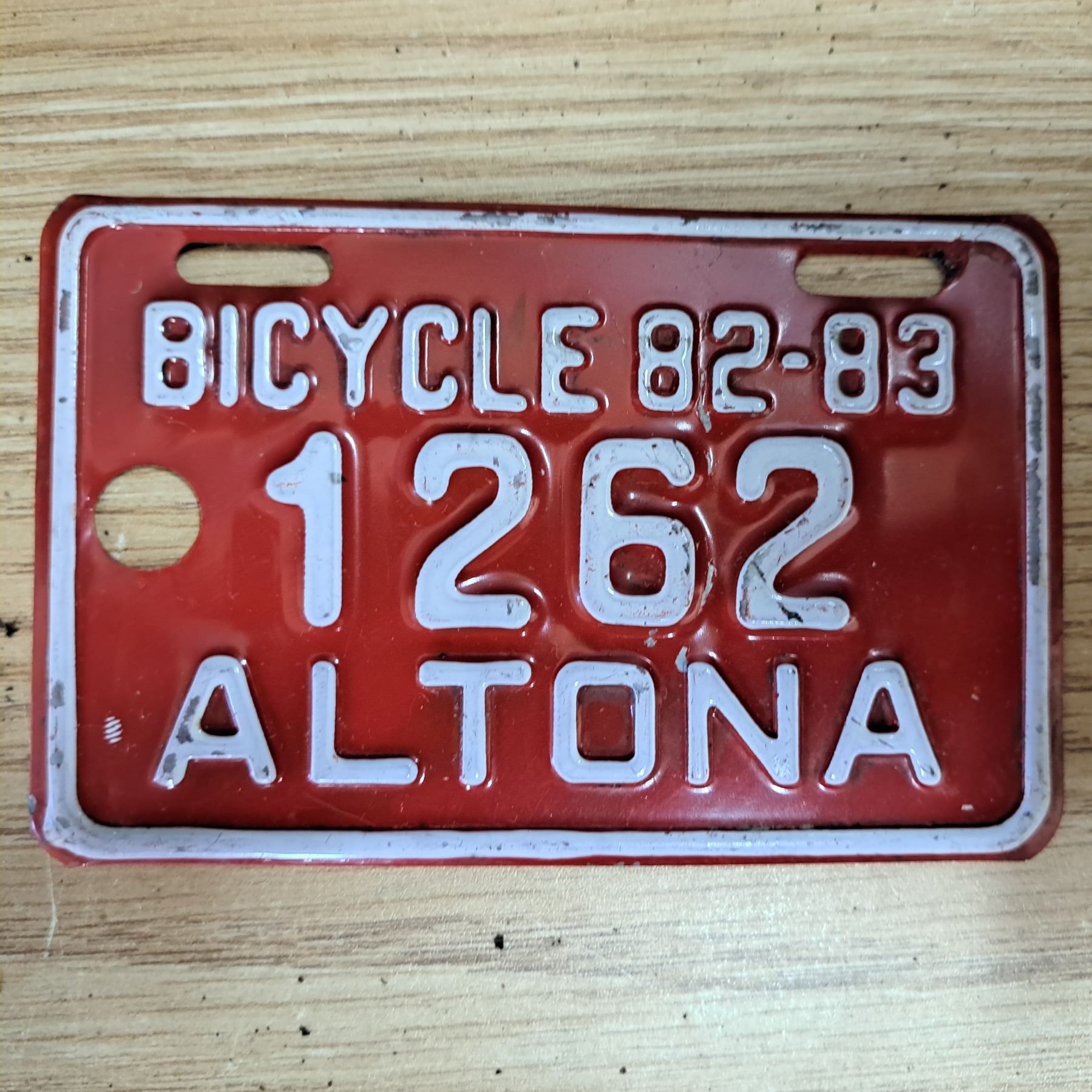 Bicycle licence plate 1982-83 altona - Schmalz Auctions