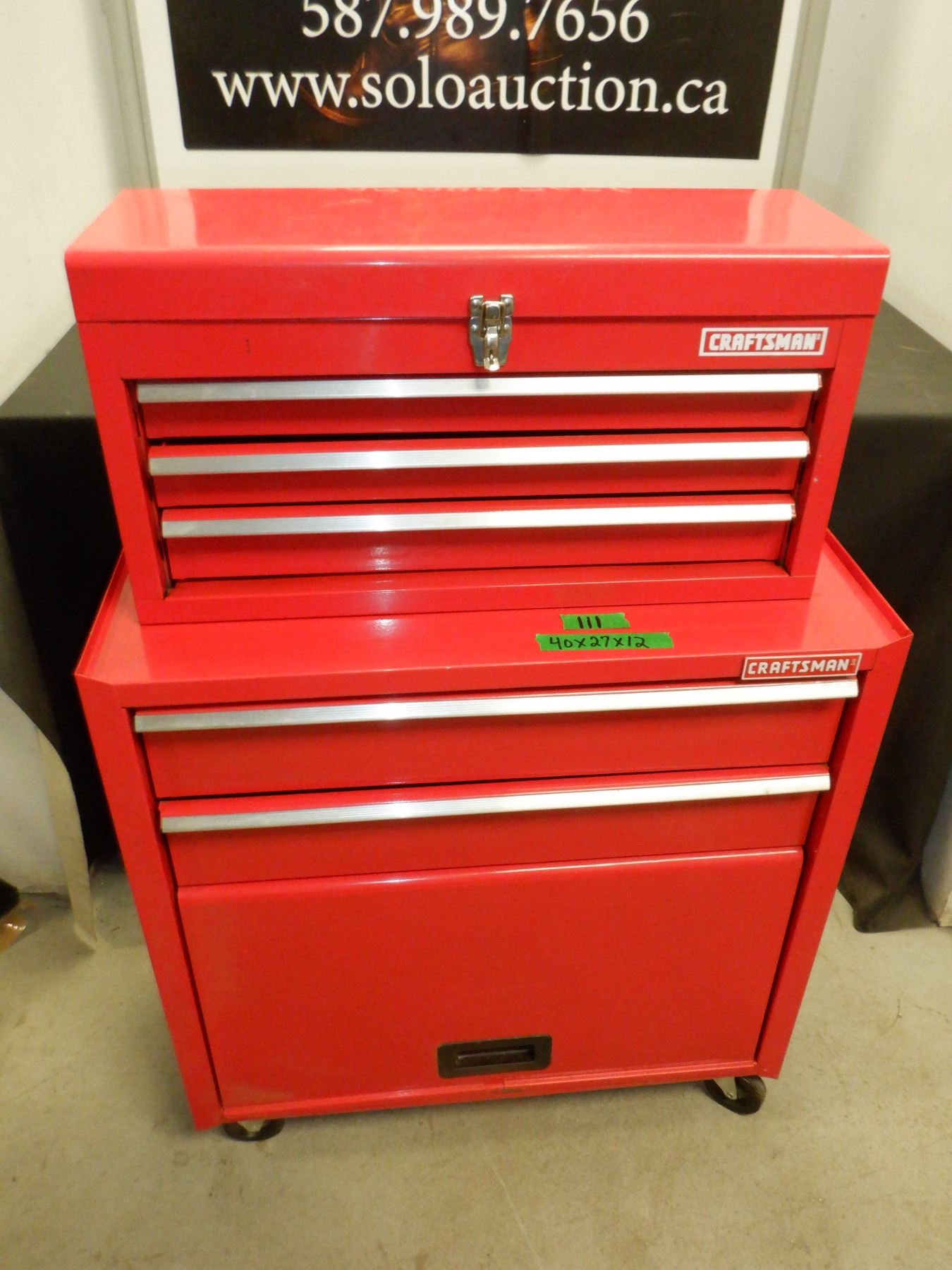 Large Craftsman stackable tool chest on casters
