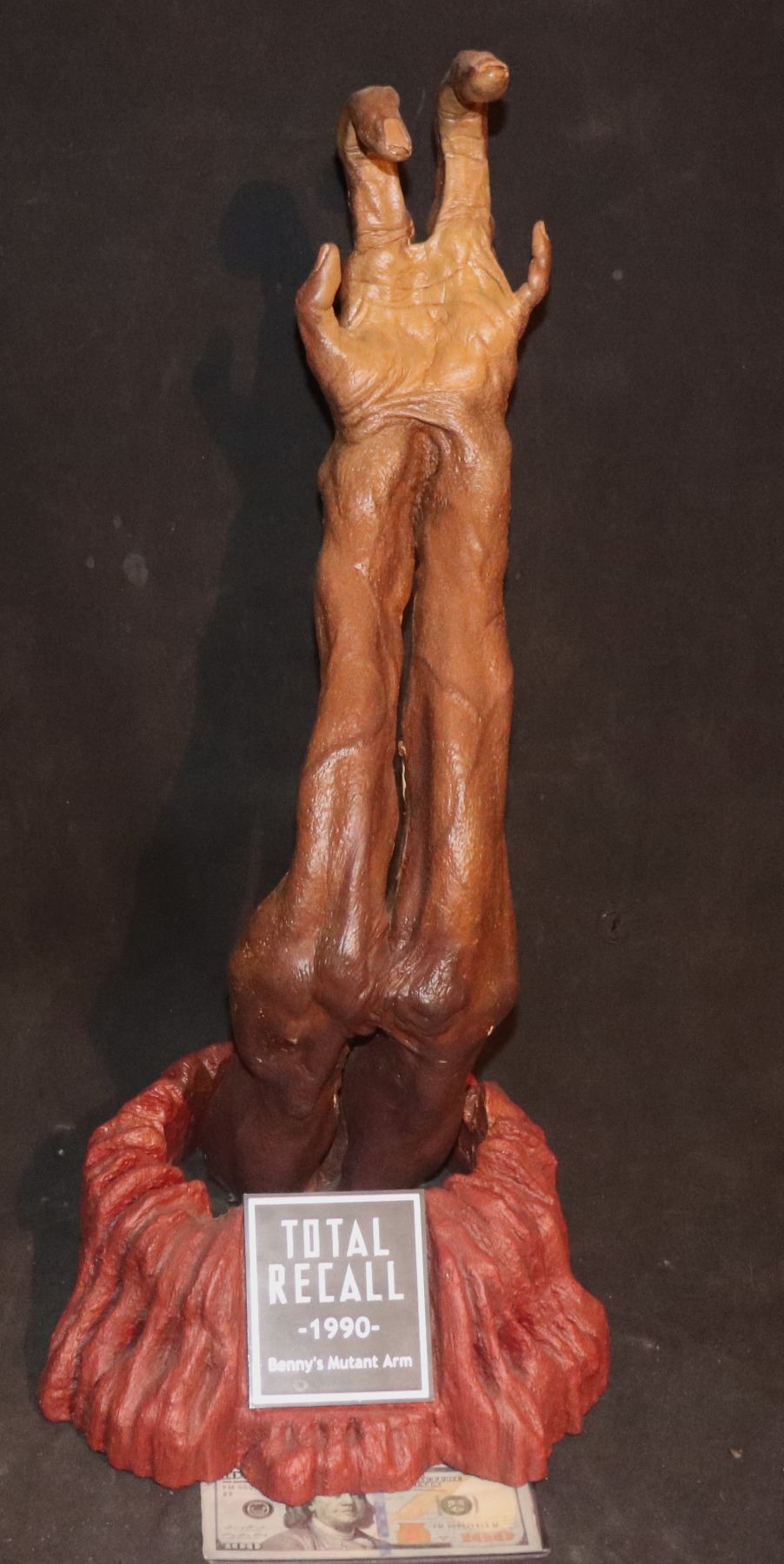 TOTAL RECALL MUTANT BENNY BENNY ARM SKIN ON ARMATURED DISPLAY