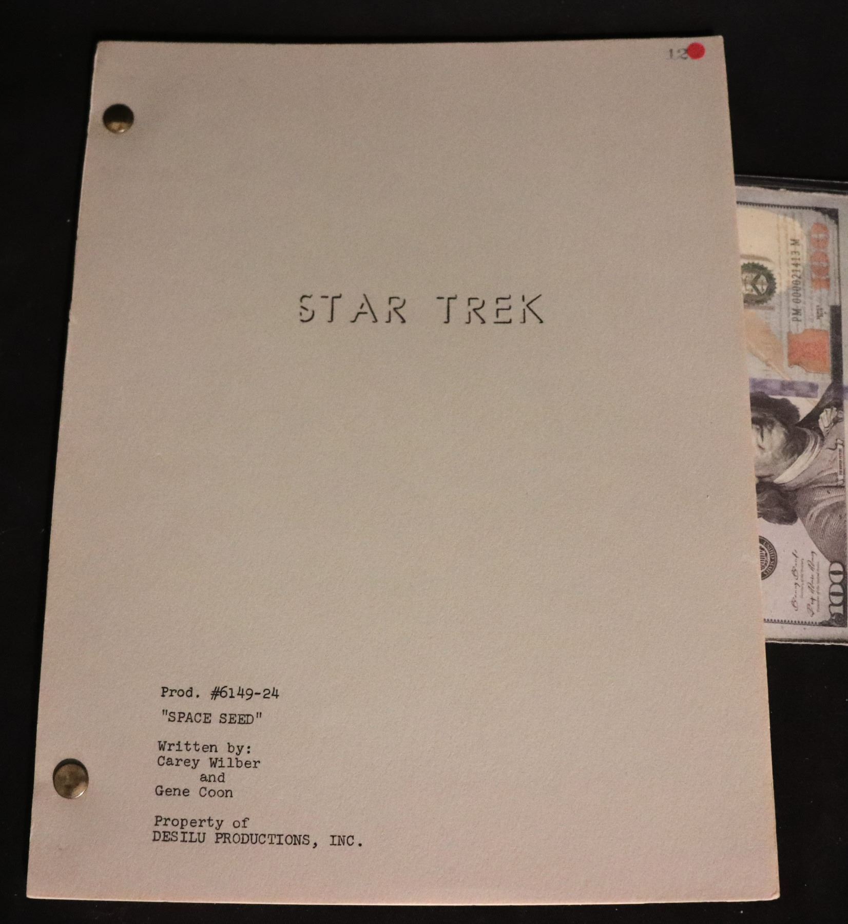 STAR TREK SPACE SEED PRODUCTION SCRIPT DATED DECEMBER 8, 1966 FINAL DRAFT