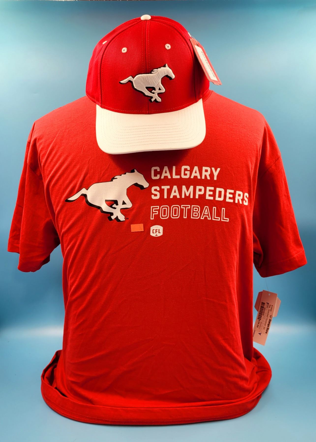 CFL Calgary Stampeders Football Shirt & Cap Hat