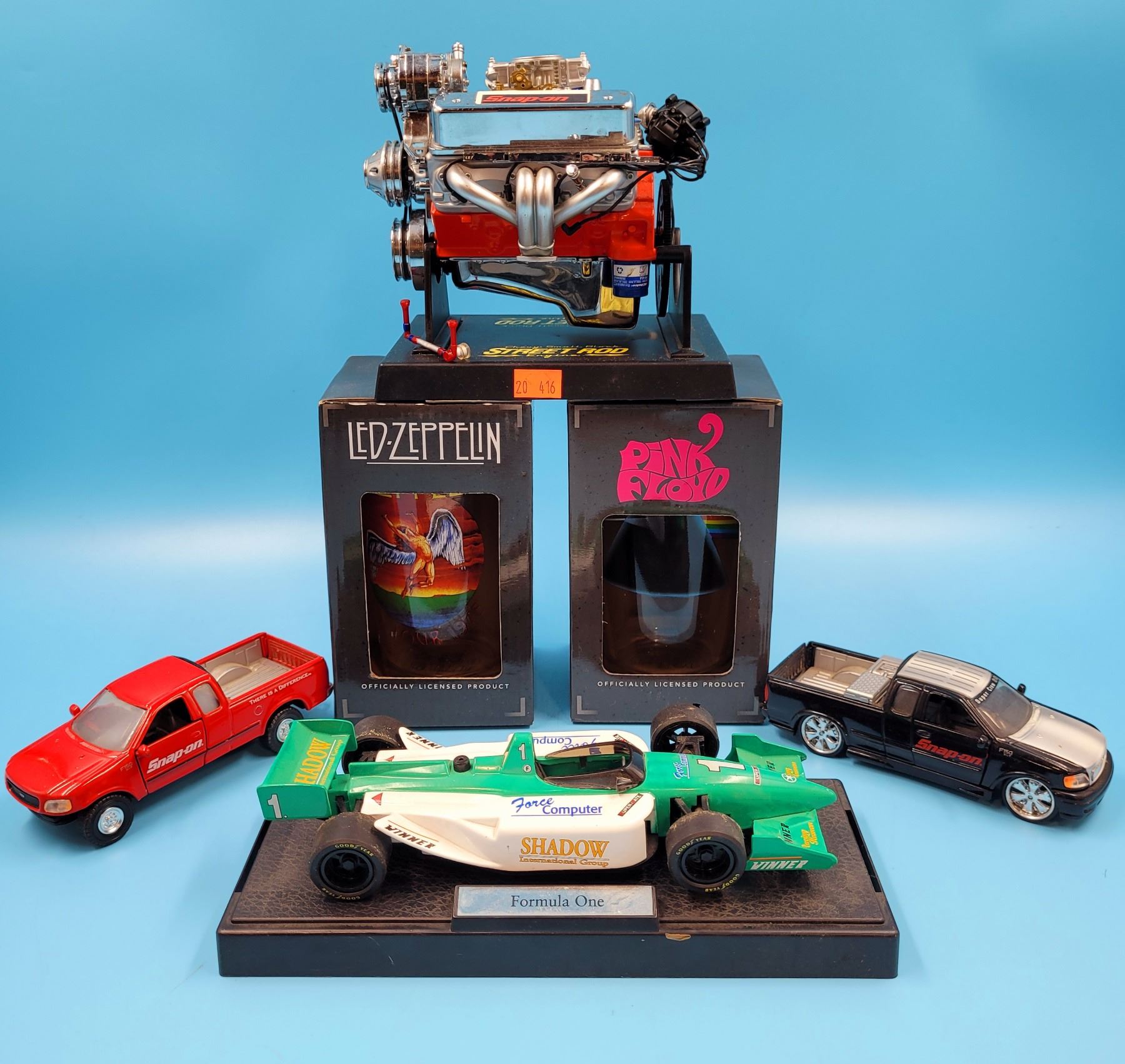 Led Zeppelin, Pink Floyd Glasses, Snap-On Decorative Street Rod Engine ...