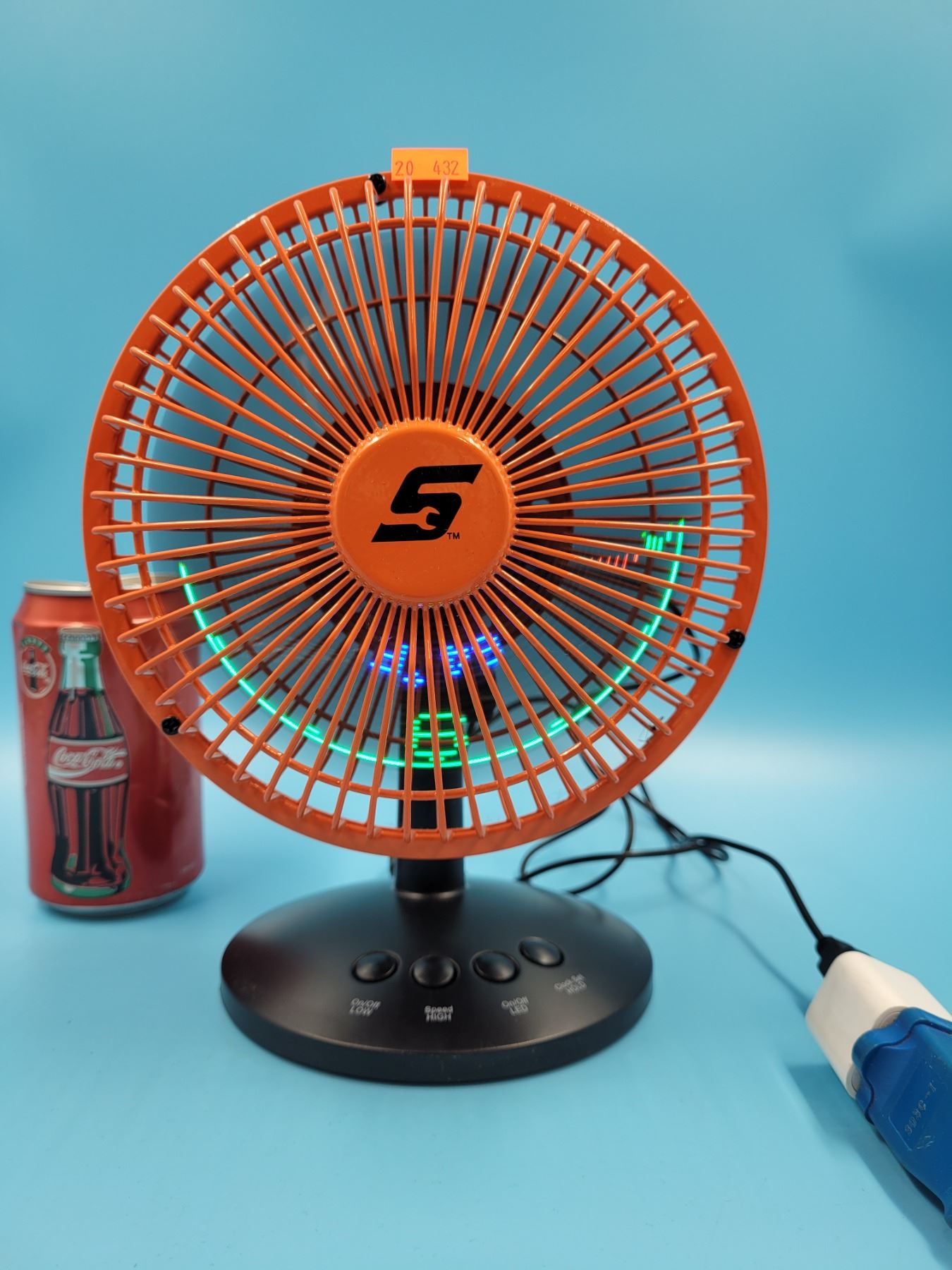 Snap-On Mini Fan w/ Built-In LED Clock