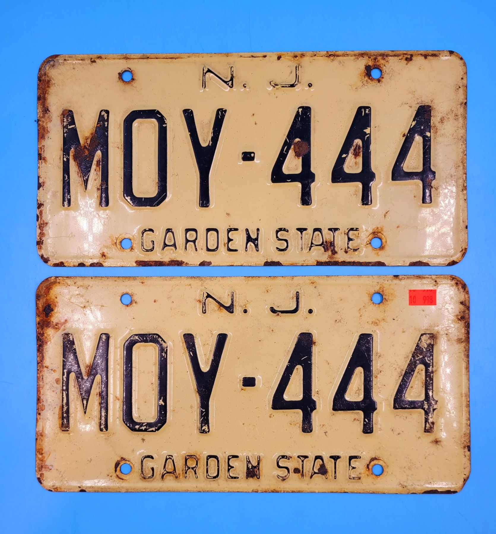 Pair Of VTG N.J Garden State License Plates
