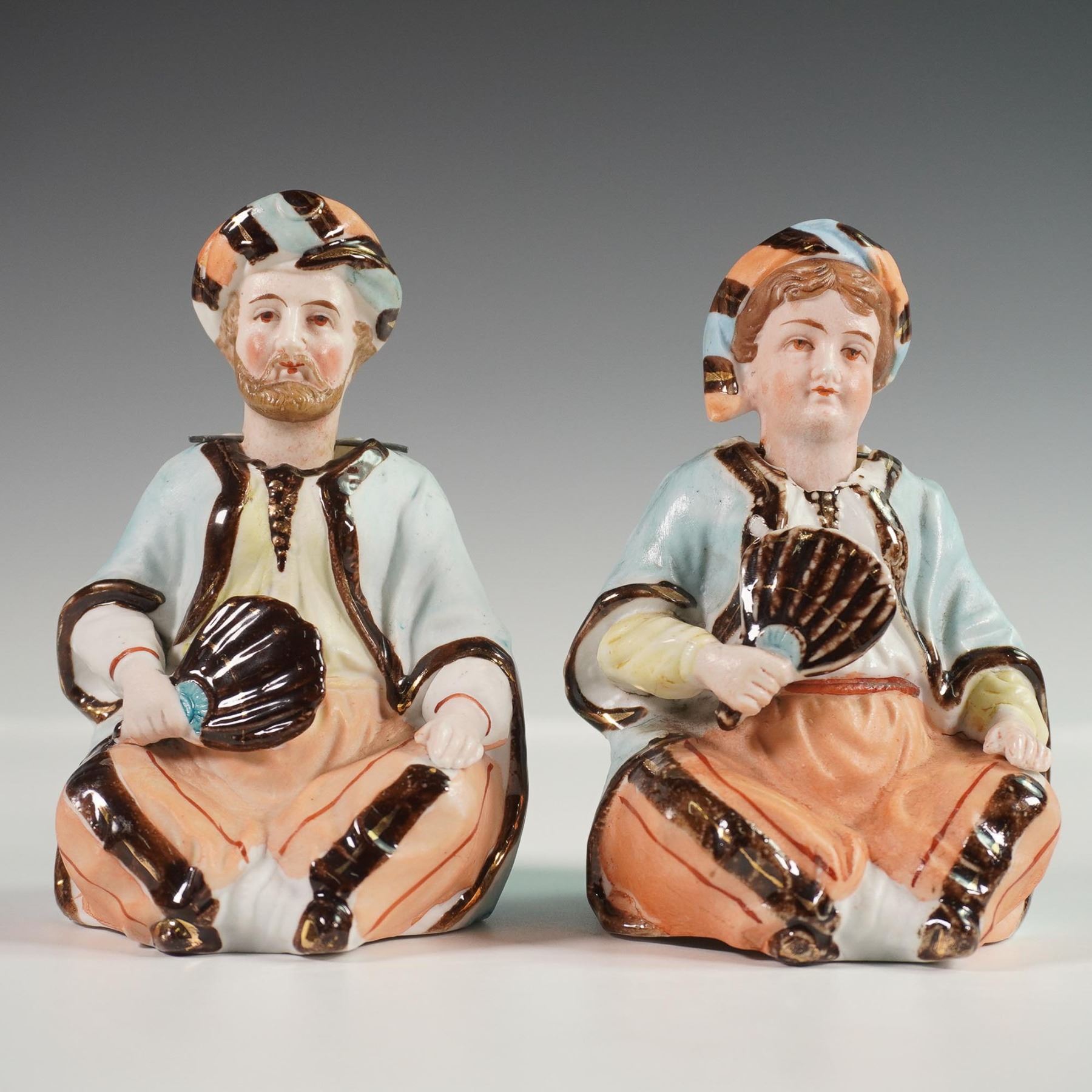 Pair of Continental Bisque Nodder Figurines