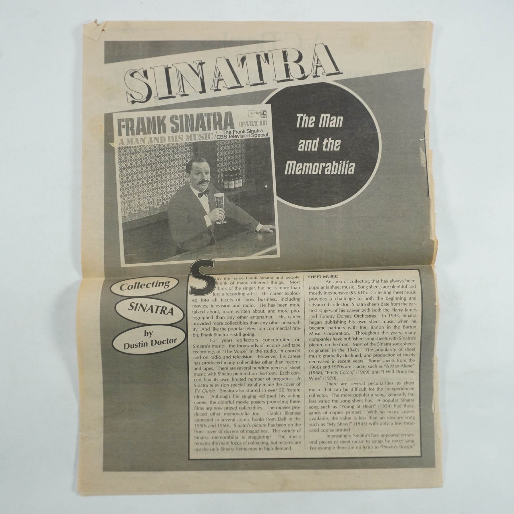 Frank Sinatra Collectibles & Memorabilia Vintage Newspaper Clippings