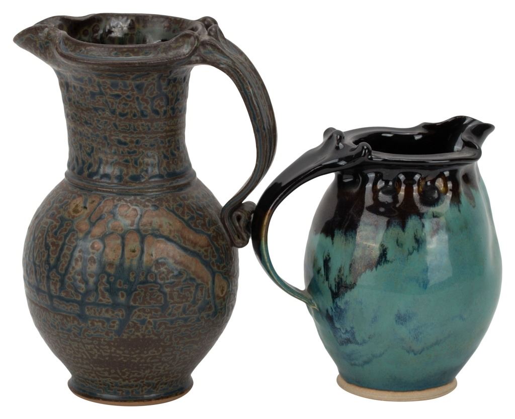 Bill Meadows Studio Pottery Stoneware Pitchers