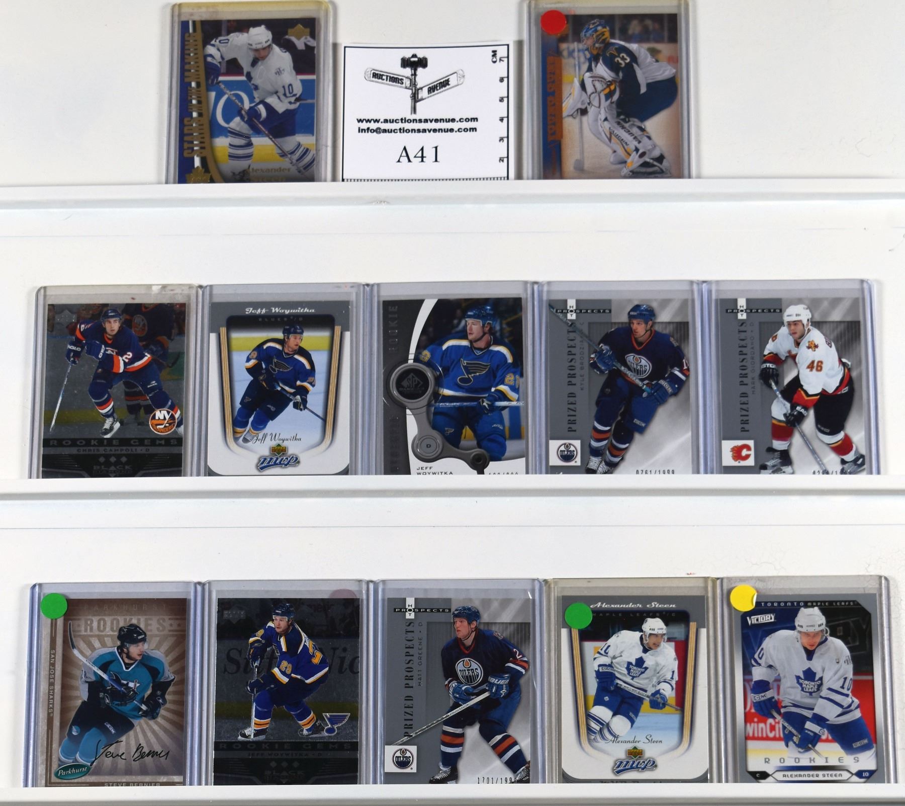 12 Rookie Cards, including Alexander Steen x3, Mark Giordano /1999 ...