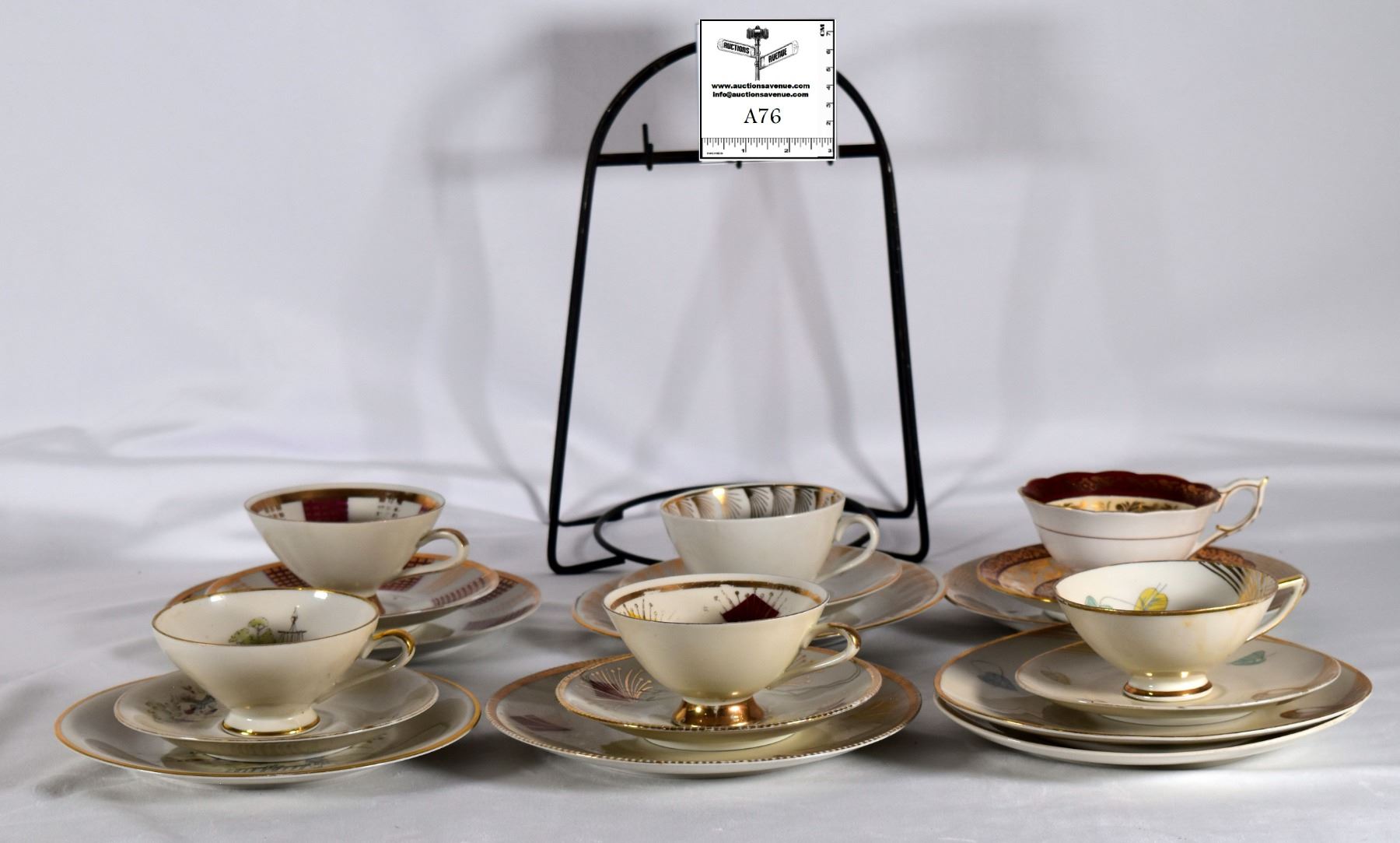 Collector Tea Set, German Sammeltassen, Set of six with one extra plate