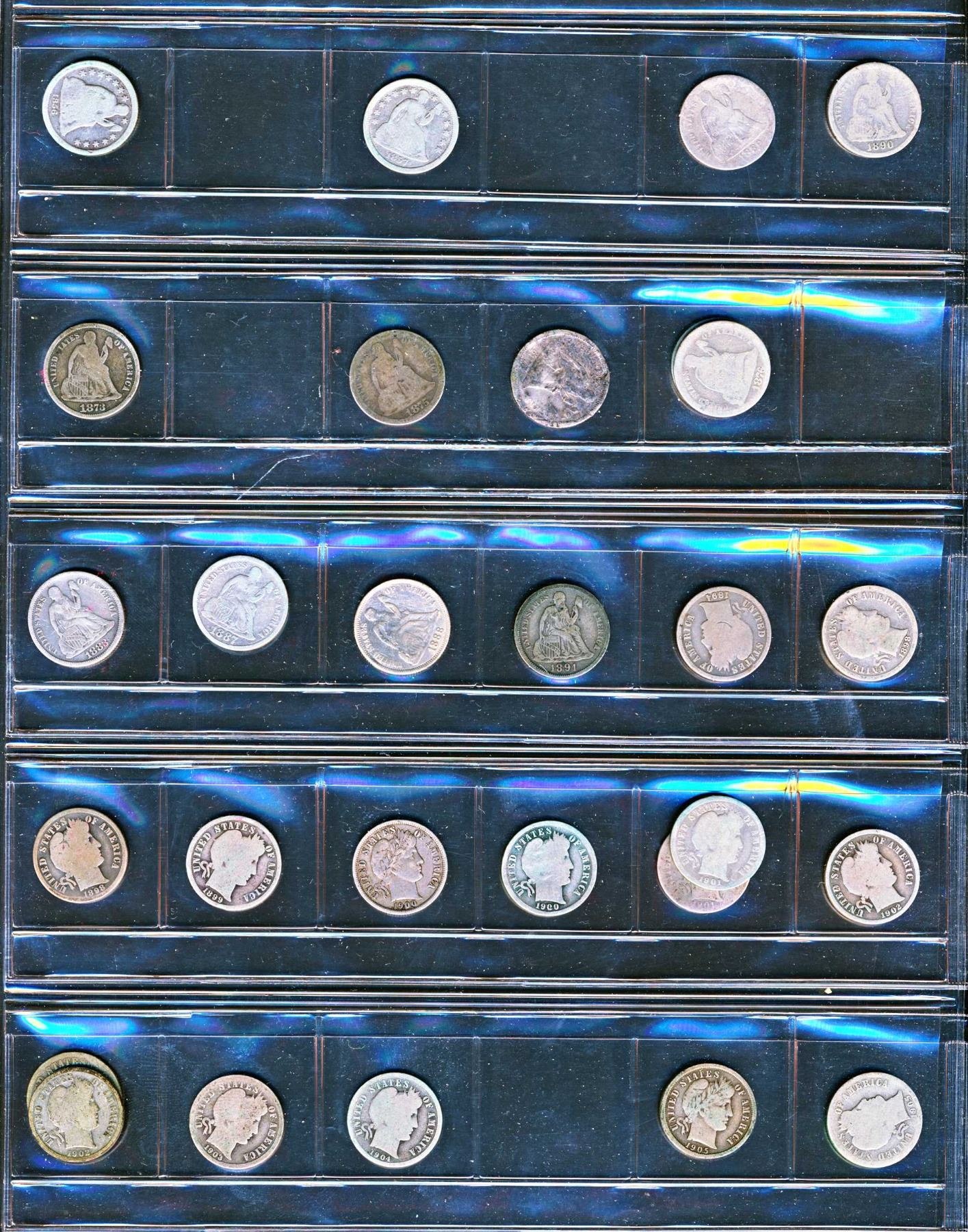 USA - Collection of 163 silver dimes 1856-1964