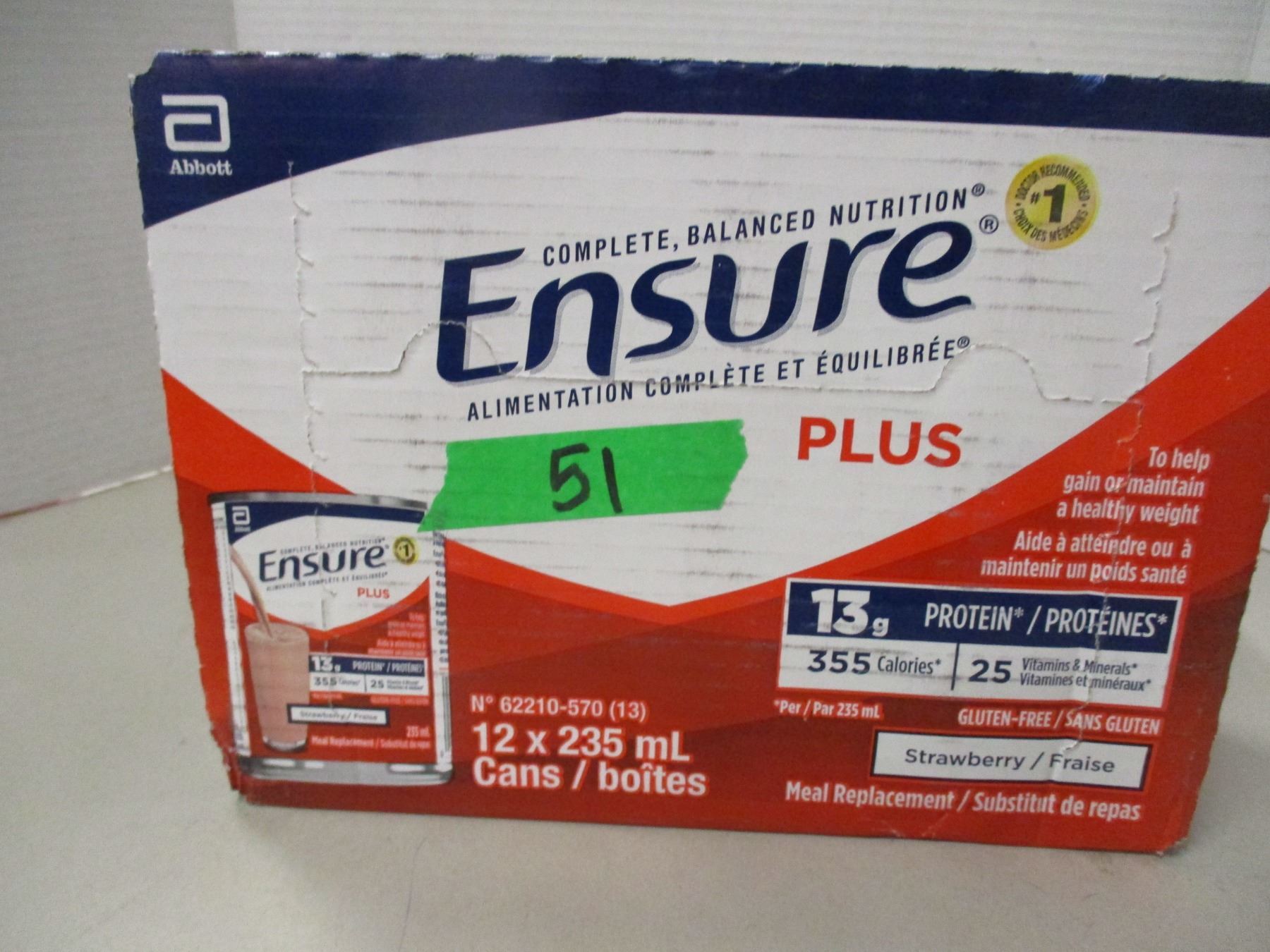 ENSURE PLUS STRAWBERRY FLAVOR (12 CANS X 235 ML) - CASE