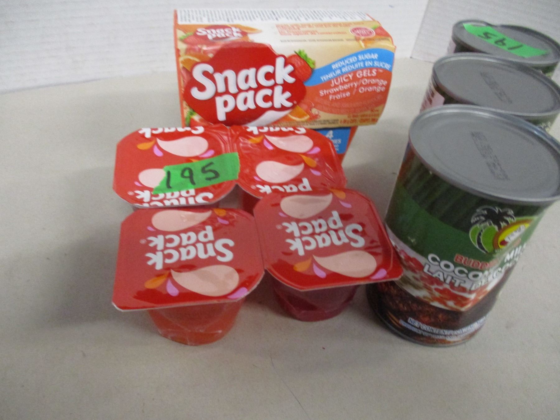 FREIGHT DAMAGE (AS IS): BOX C/W FRUIT SNACKS & COCONUT MILK