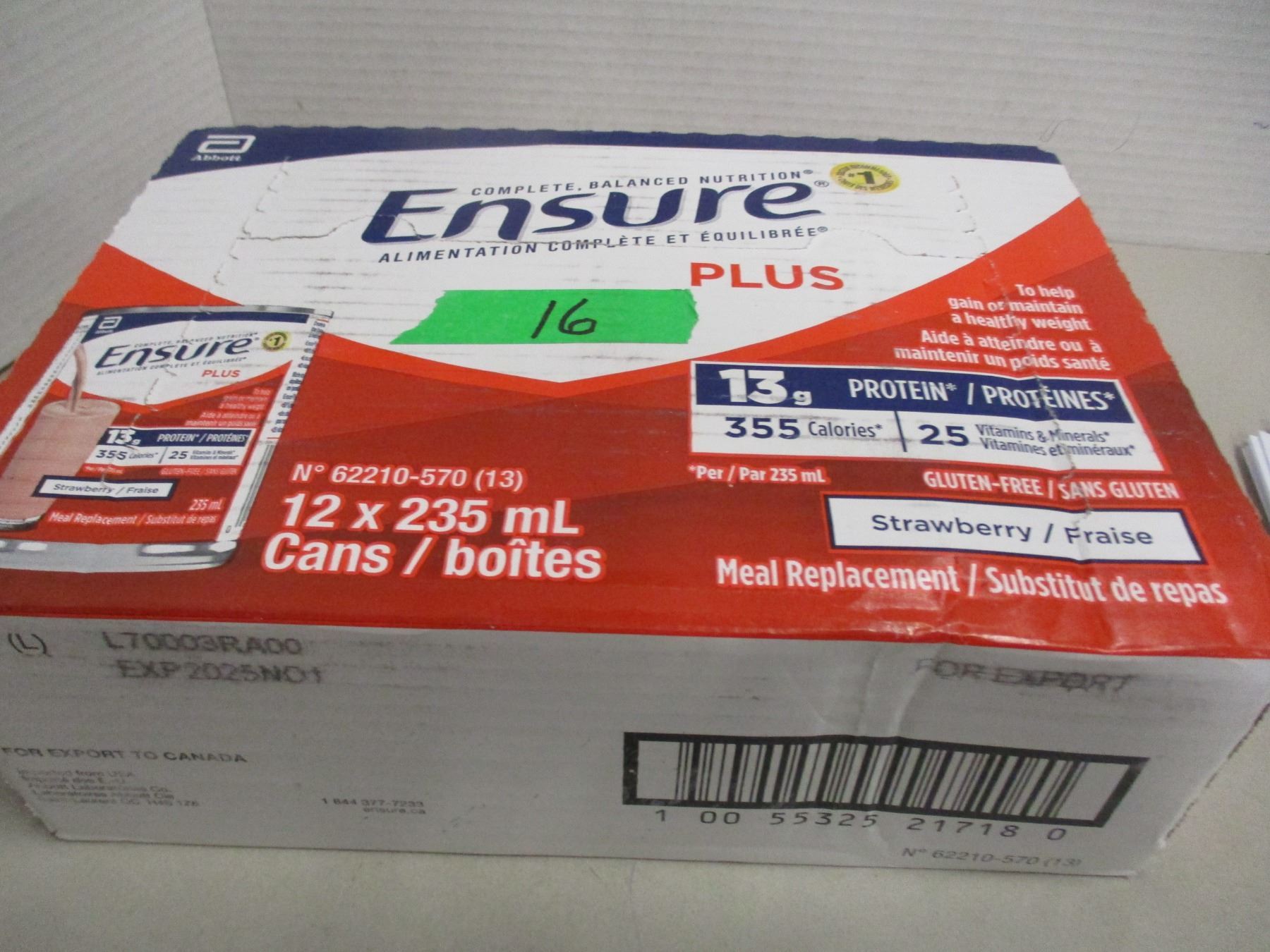 ENSURE STRAWBERRY PLUS (12 CANS X 235 ML) - CASE