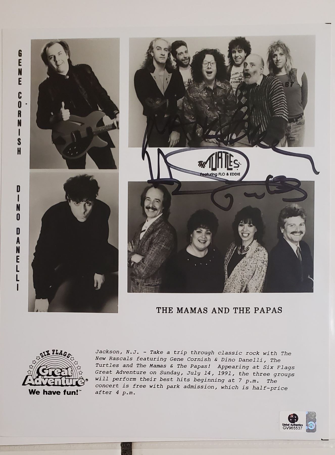 Mark Volman and Howard Kaylan, of The Turtles, Signed 8” x 10” Photo ...