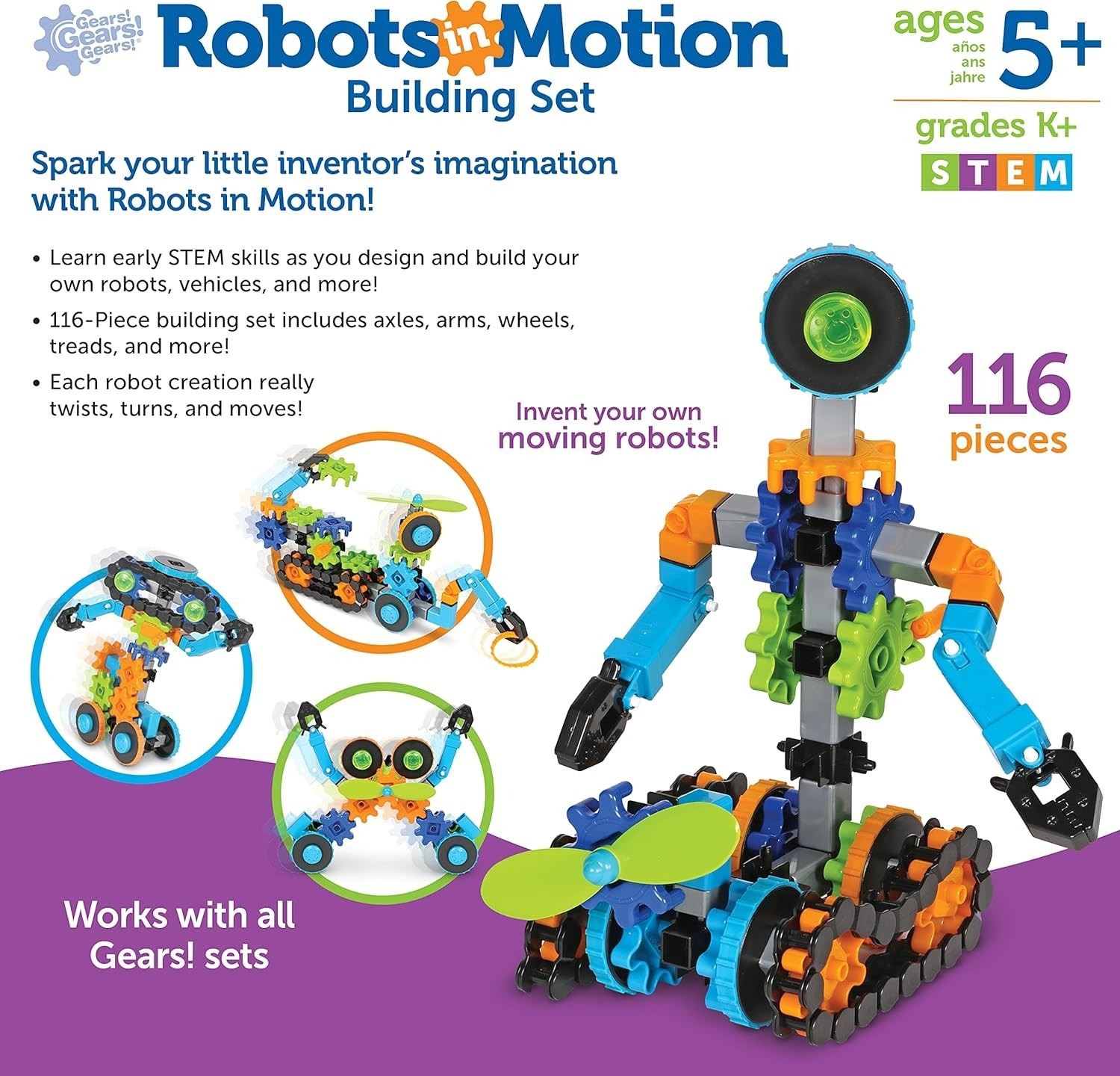 Learning Resources Robots In Motion Building Set 116 Pieces Ages 5
