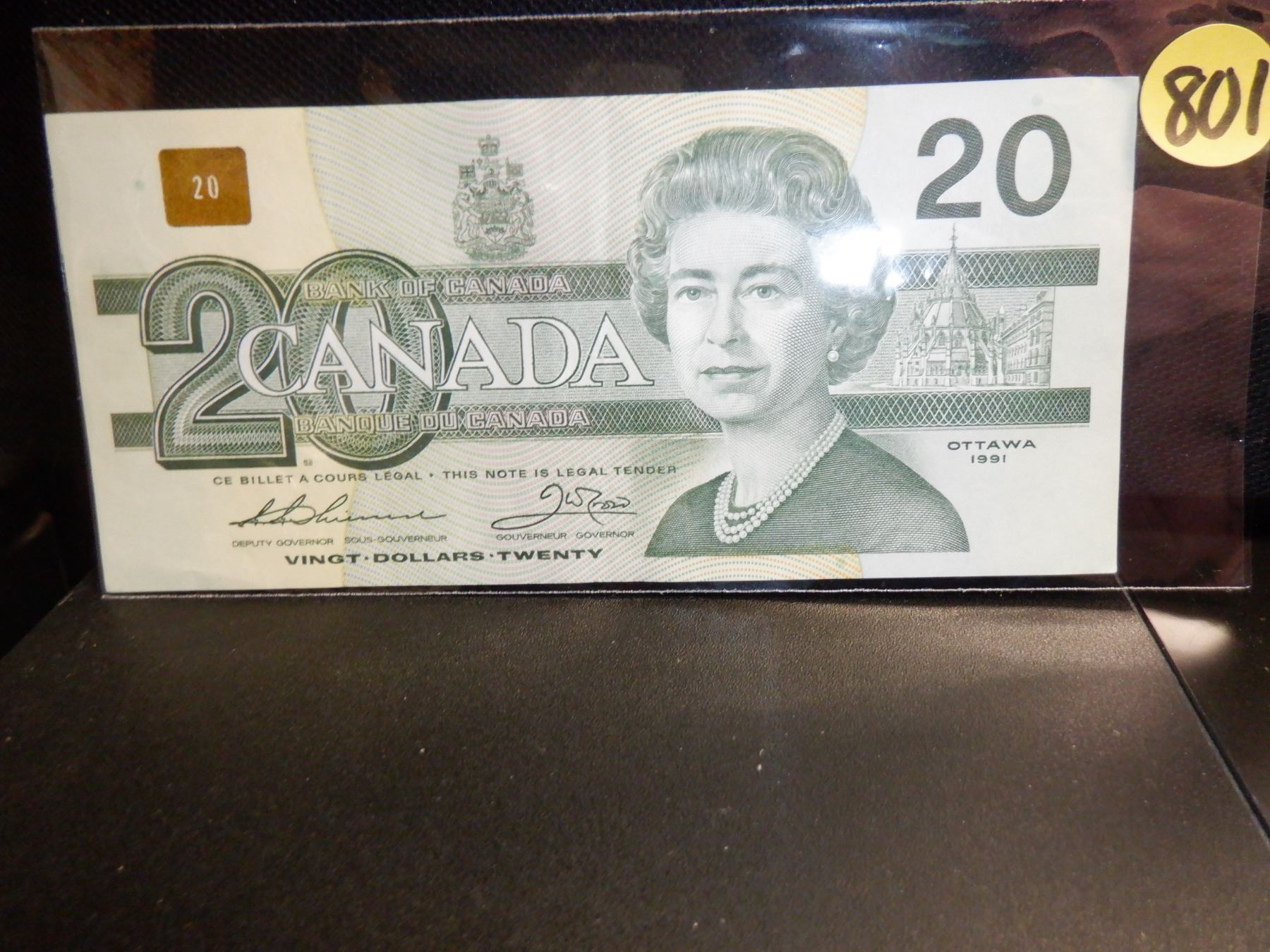 Canadian 20 dollar bill/note marked 1991