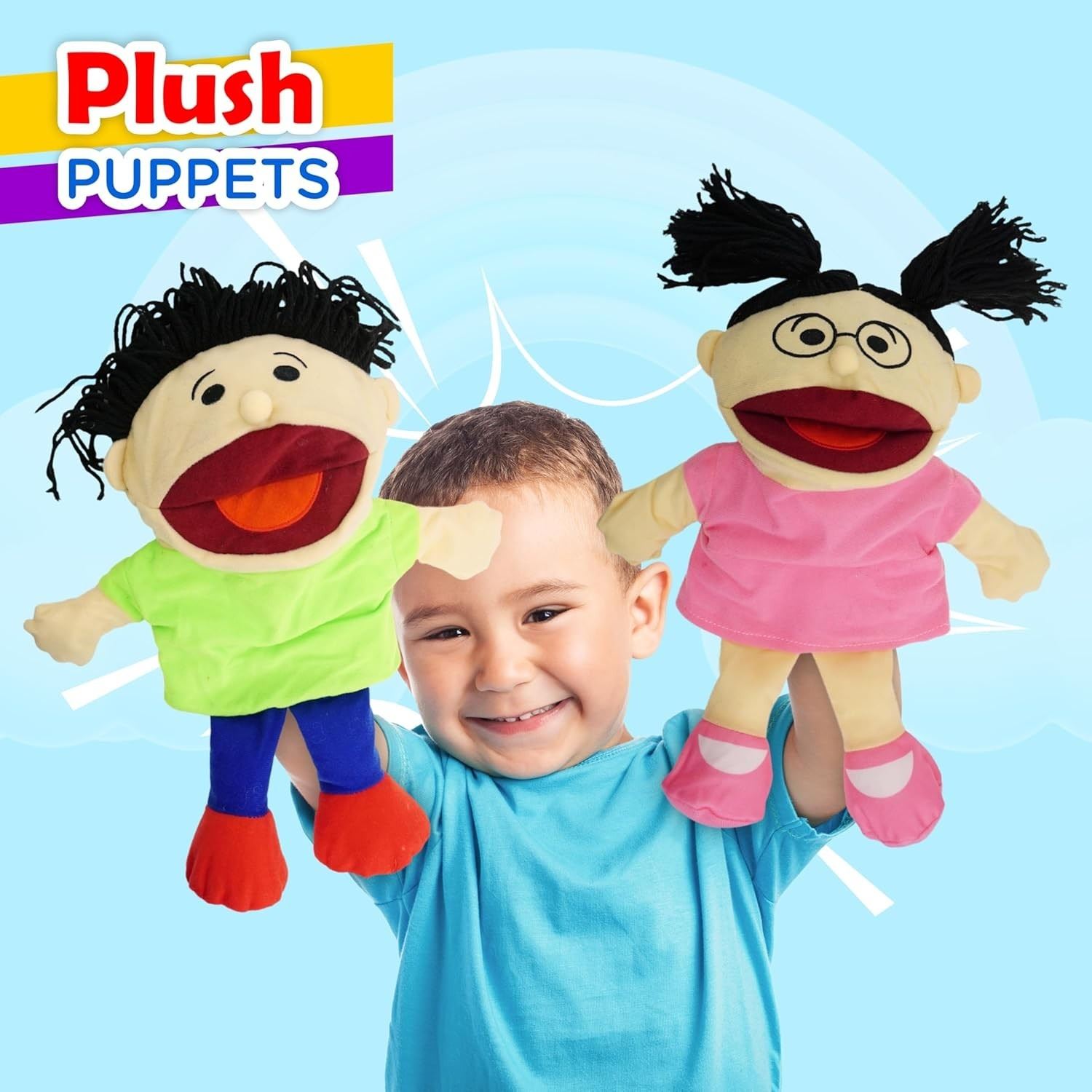 7 Hand Puppets For Kids Multicultural Puppets 14in
