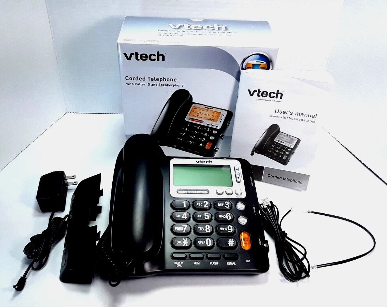 Vtech Cd1281 Corded Big Button Telephone With Speakerphone Black