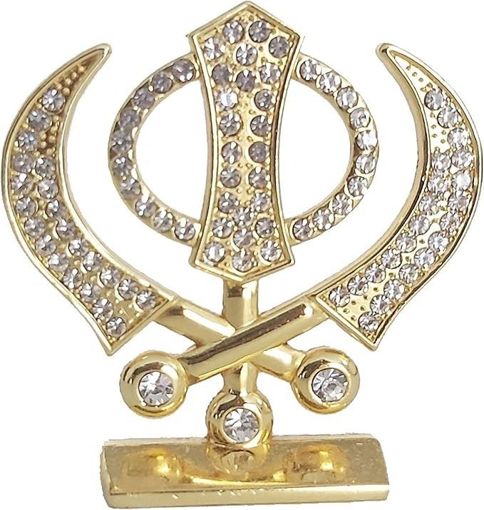 Khanda Table Top Golden Color For Religious Decoration