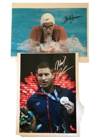 Olympic Swimmers Micah Lawrence Sumrall & Michael McBroom Signed Photos