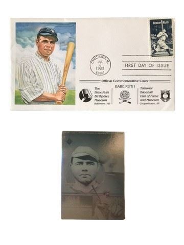 Babe Ruth Official Perez-Steele Postcard Envelope and Gold ...