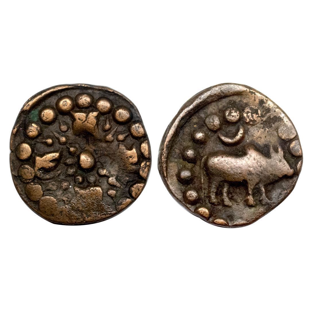 Nepal, Lichchhavi Dynasty, Narendradeva (641-680 AD), Copper, 3.20 gms.