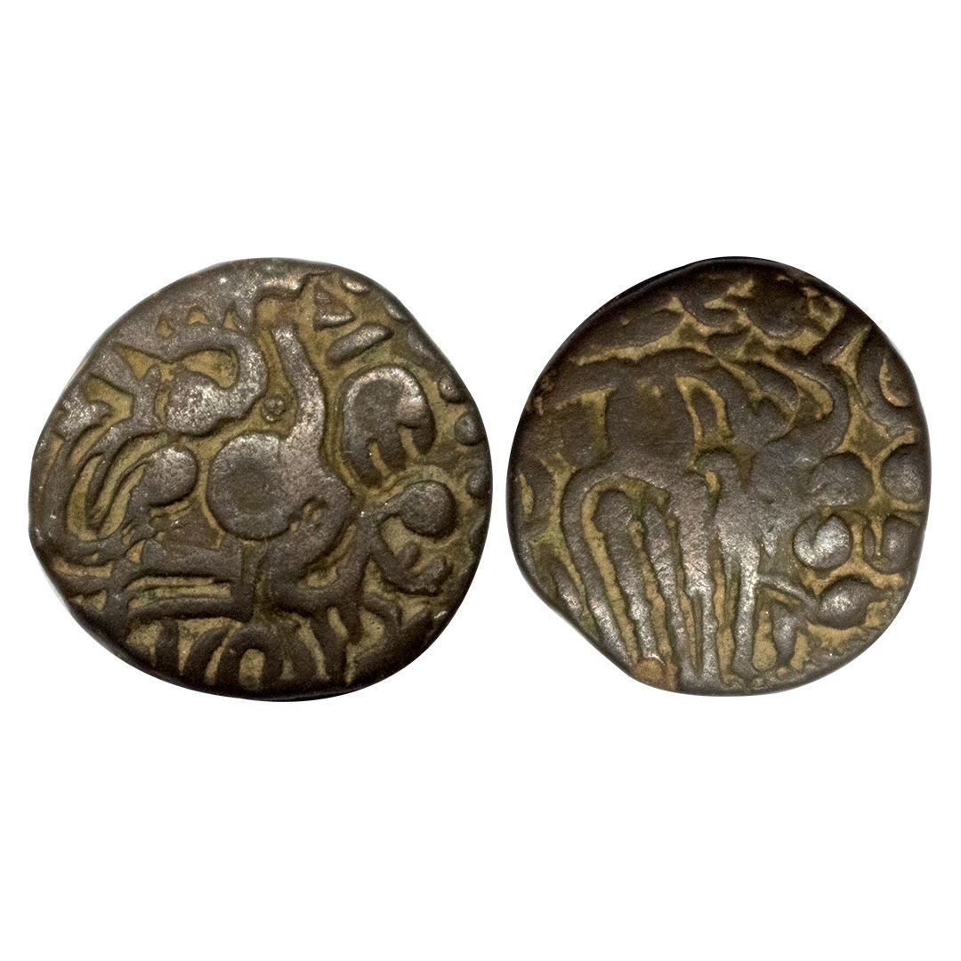 Chola Empire, Raja Raja Chola (985-1014 AD), Copper unit, 4.07 gms.