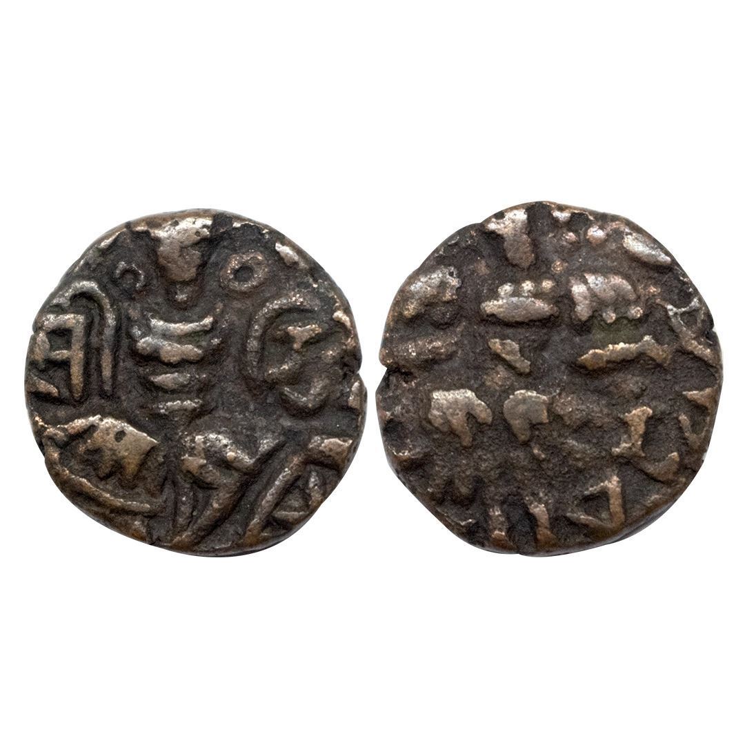 Hindu Rulers, Kashmir, Didda Rani (979-1003 AD), Copper Unit, 5.05 gms.