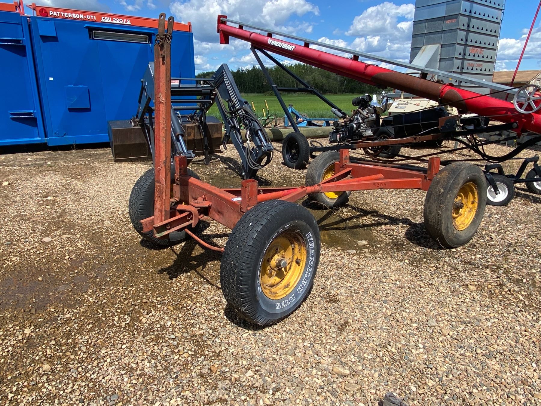 Steel framed hay rack wagon