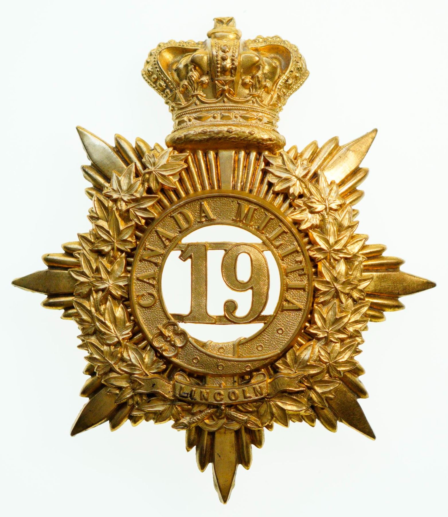 Militaria Insignia; Helmet Plate Badge - 19th (Lincoln Battalion Of ...
