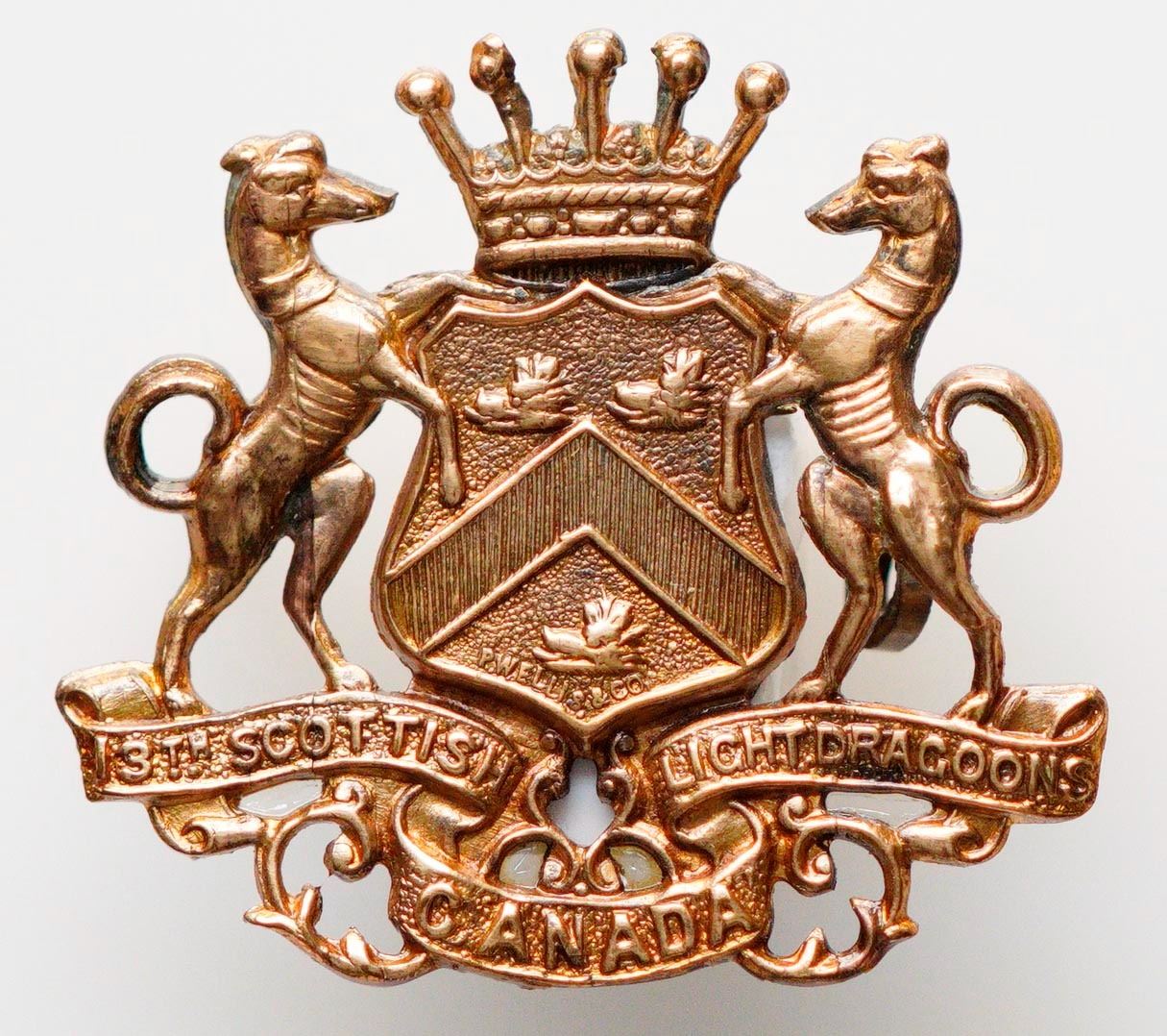 Militaria Insignia Pre WW1; 13th Light Dragoons Cap badge. 37 x 40mm ...