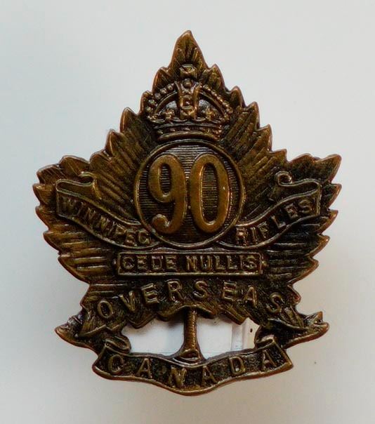 Militaria Insignia C.E.F. WW1; 90th Battalion (Winnipeg Rifles) Collar ...