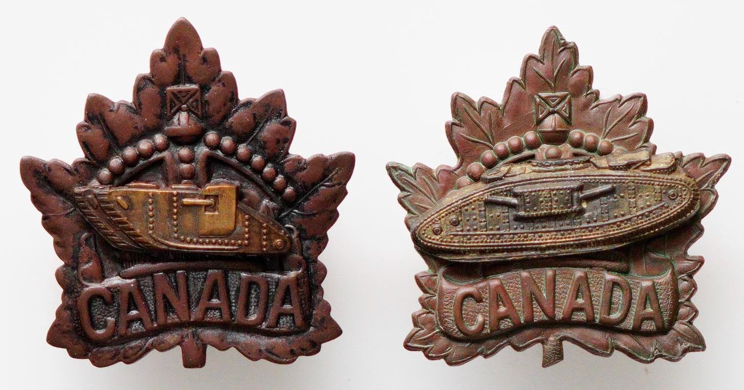 Militaria Insignia C.E.F. WW1; Maple Leaf Bronze General Service Badges ...
