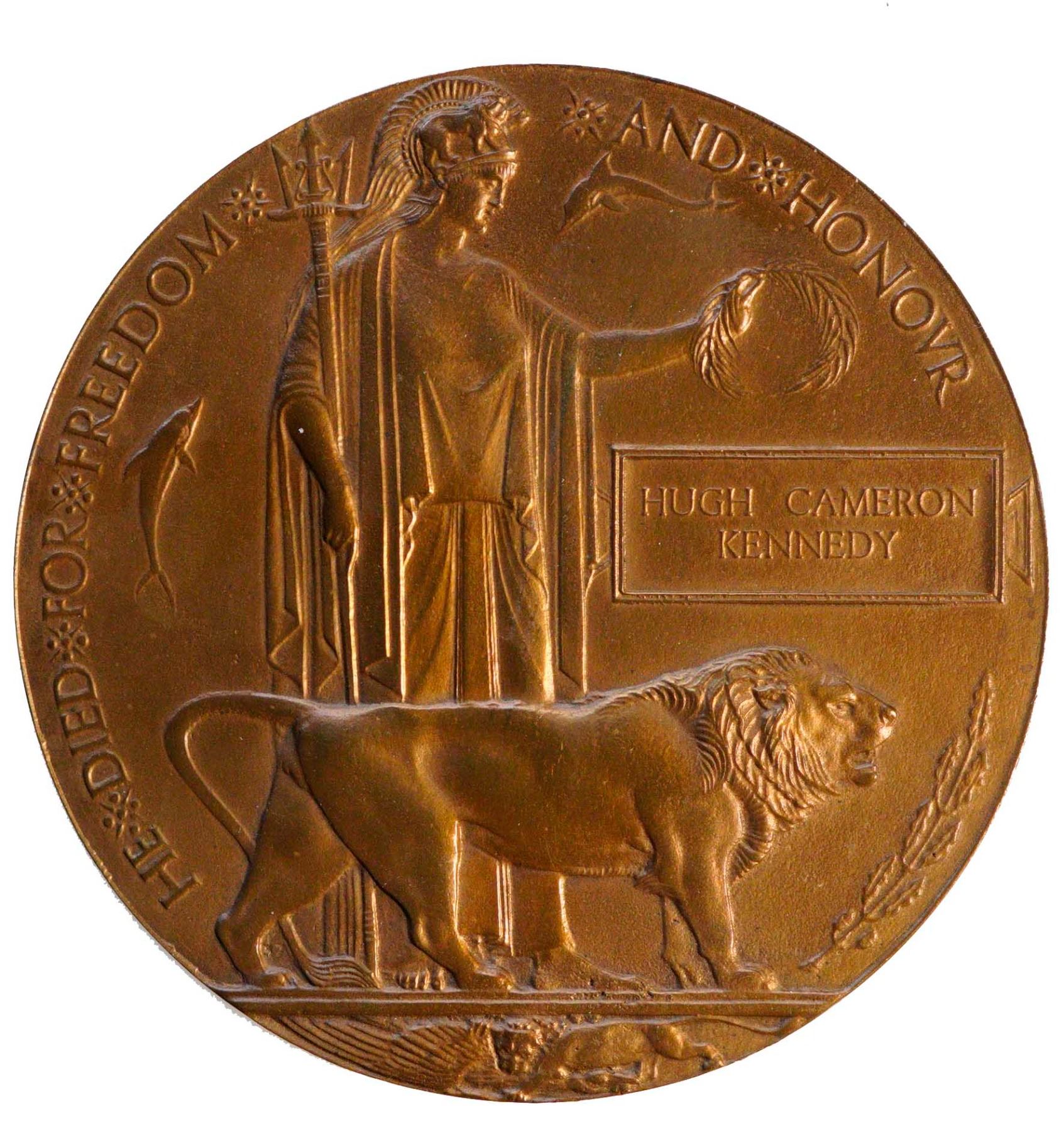 Militaria Medal; Death Medal - large 'He Died For Freedom and Honour ...