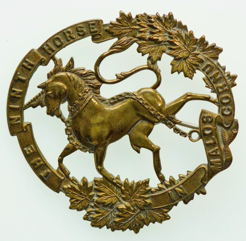 Militaria Insignia 1920-50; 9th Mississauga Horse Pugaree Horse Badge ...